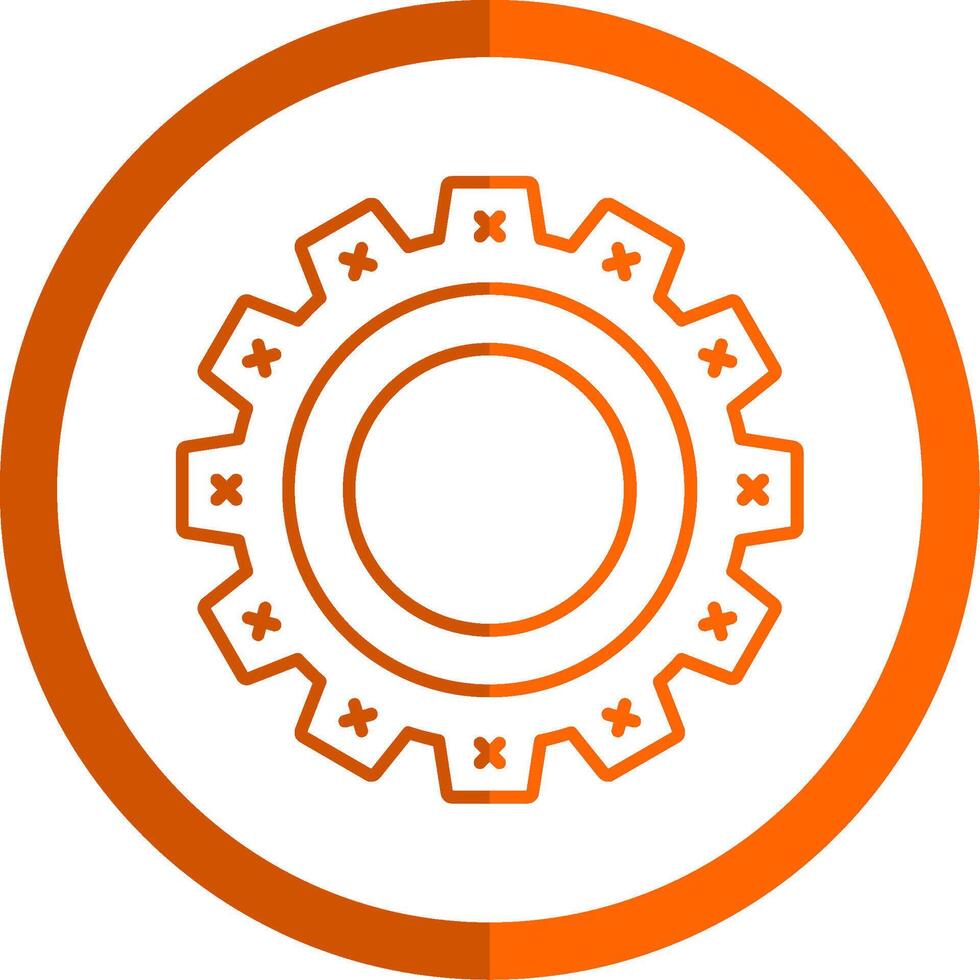 Cogwheel Line Orange Circle Icon 42983020 Vector Art at Vecteezy