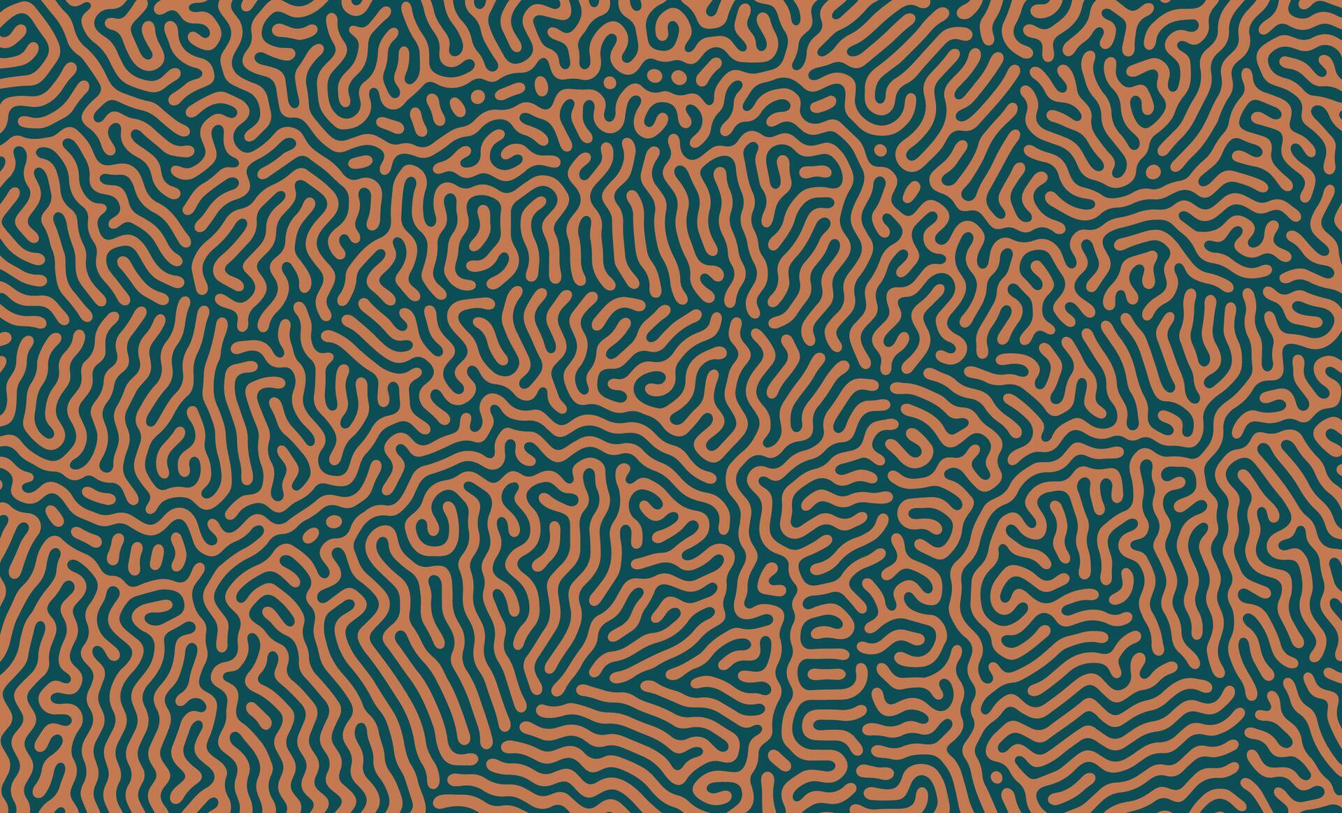 Elegant green and orange turing lines organic shape patterns background ...
