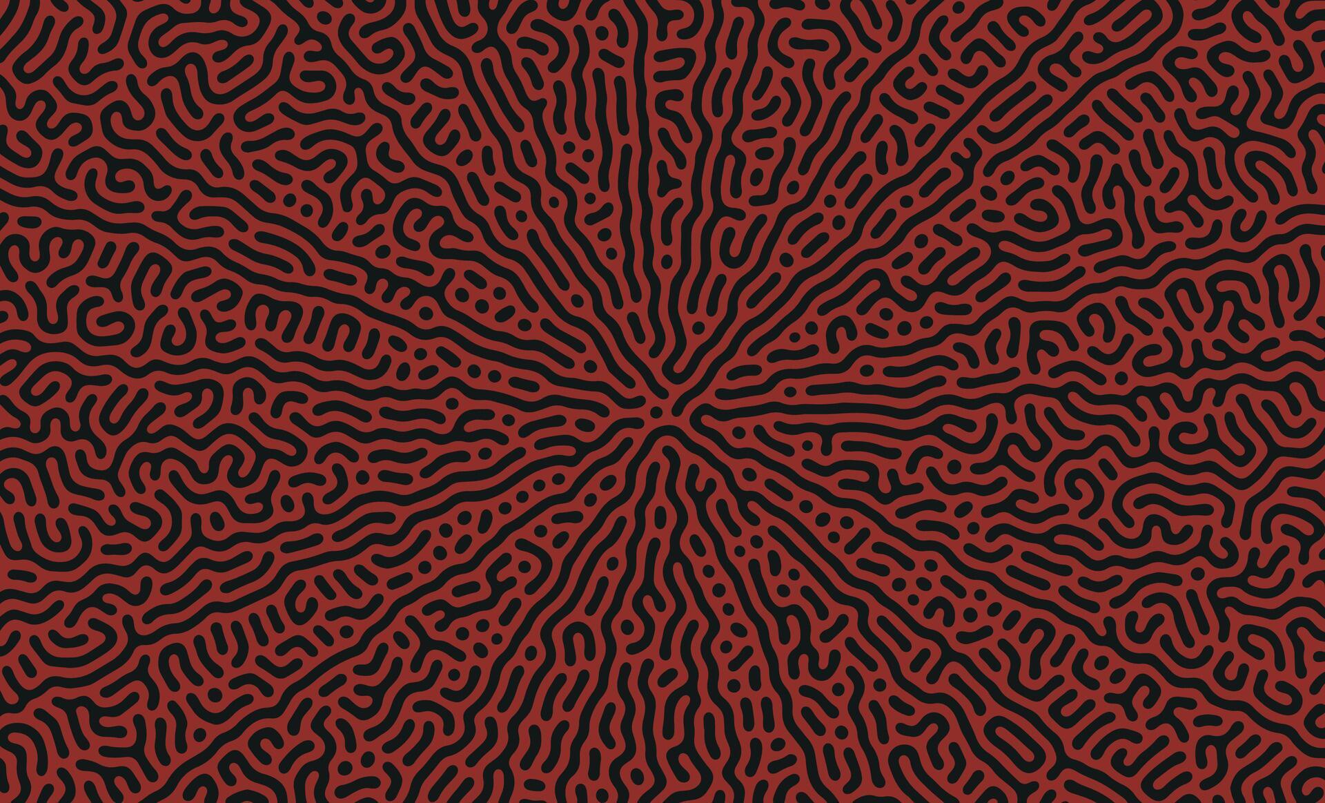 Red And Black Turing Pattern Structure Oraganic Lines Background