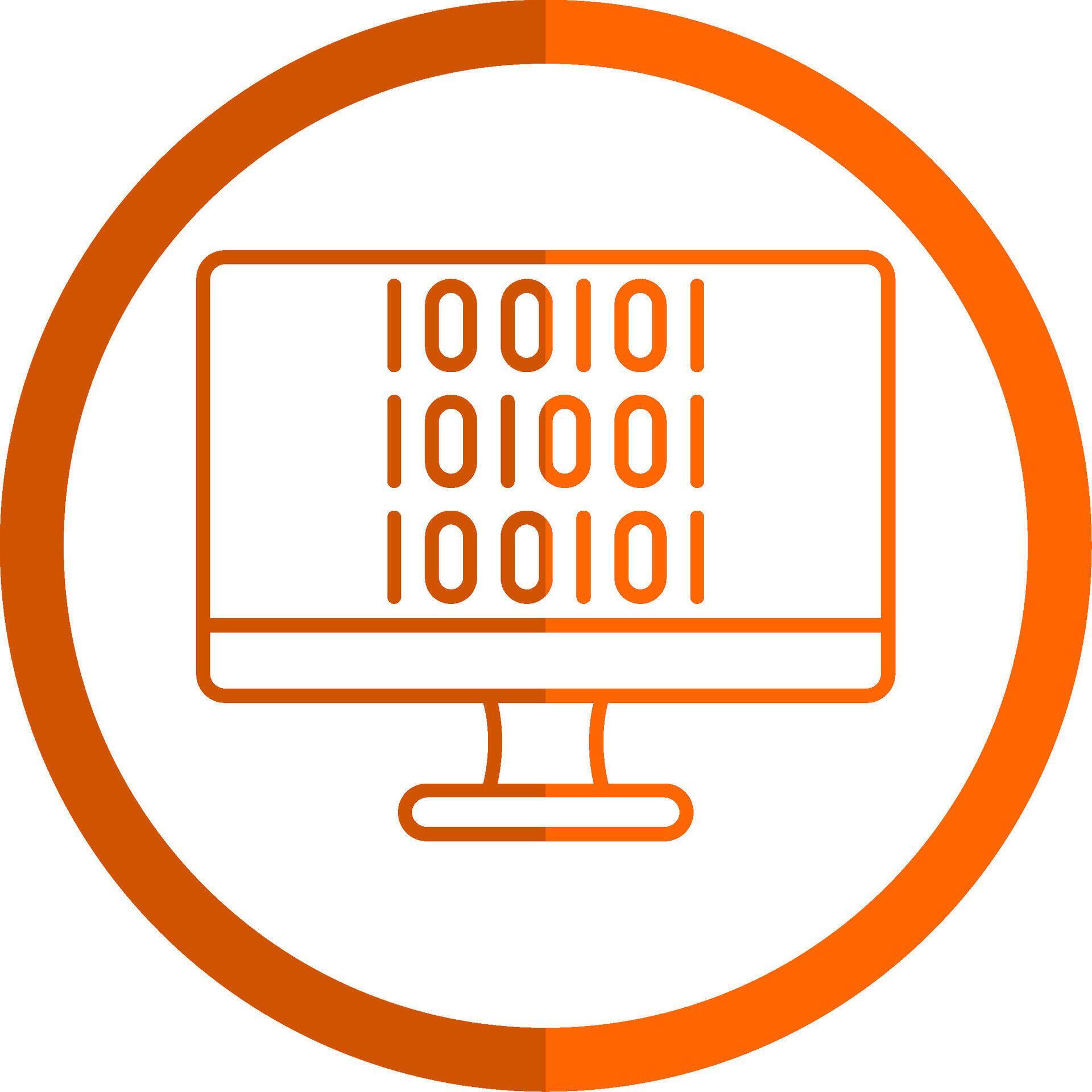 Binary Code Line Orange Circle Icon 42989609 Vector Art at Vecteezy