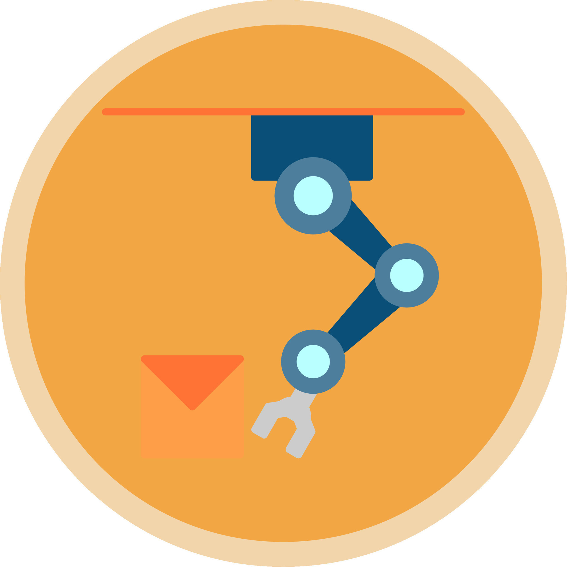 Industrial Robot Flat Multi Circle Icon 42997107 Vector Art at Vecteezy