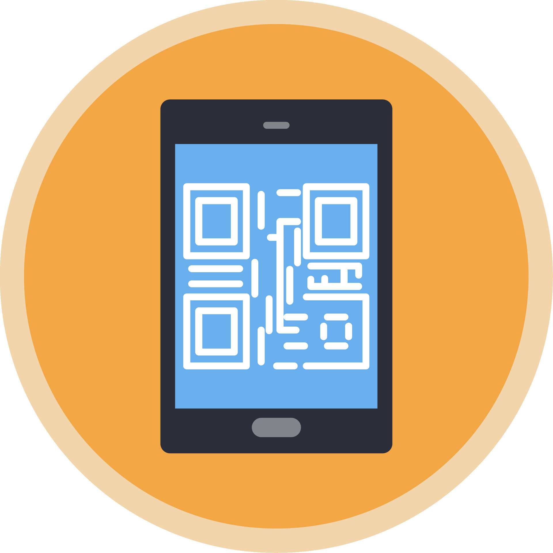 qr código plano multi circulo icono 42998034 Vector en Vecteezy