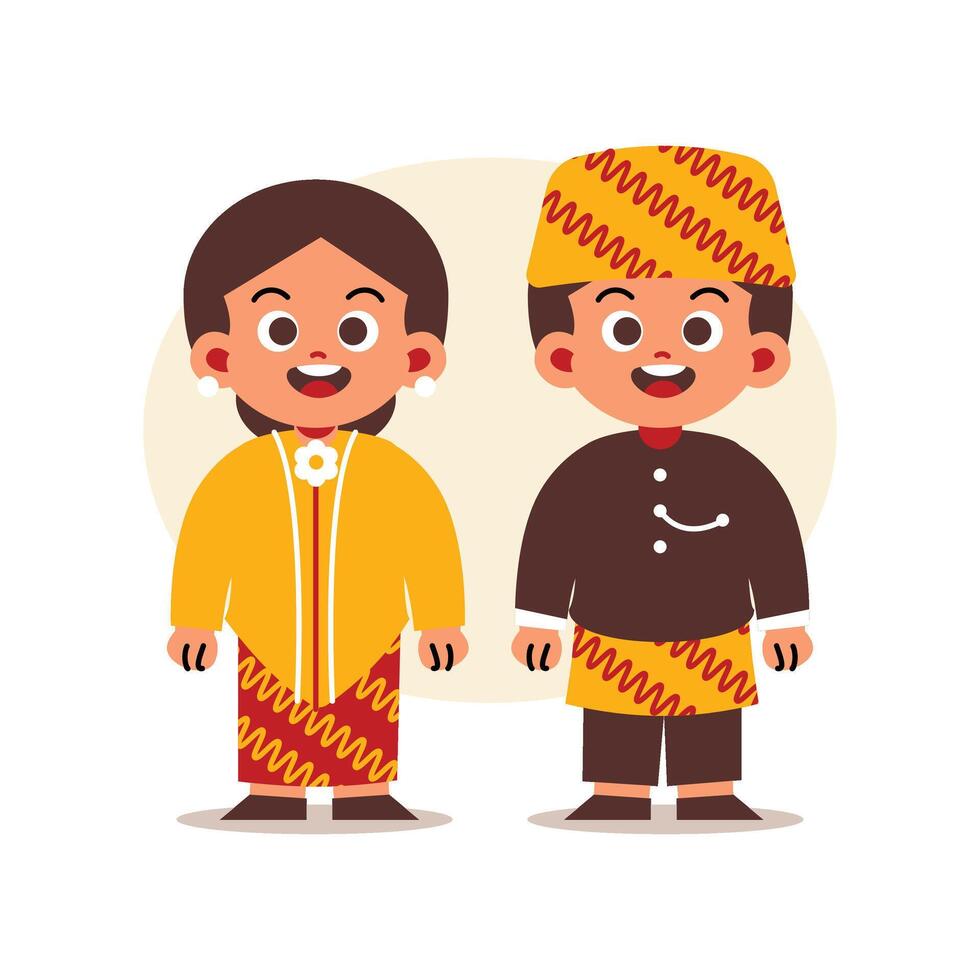 Couple Wear Indonesian Traditional Clothes Of West Java 43016756 Vector