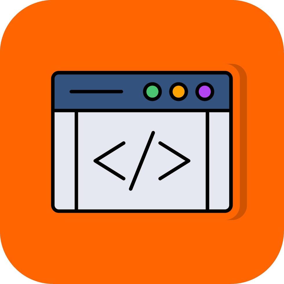 Coding Filled Orange background Icon 43024431 Vector Art at Vecteezy
