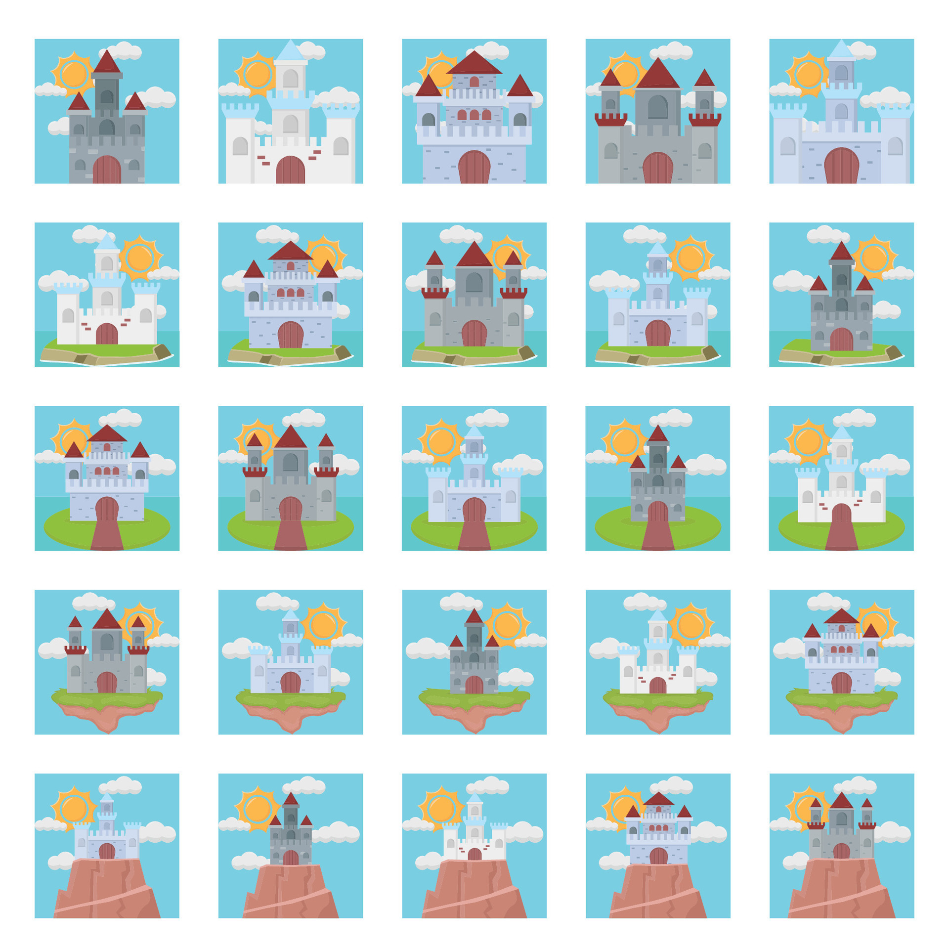 Illustration of castle pack 43024920 Vector Art at Vecteezy