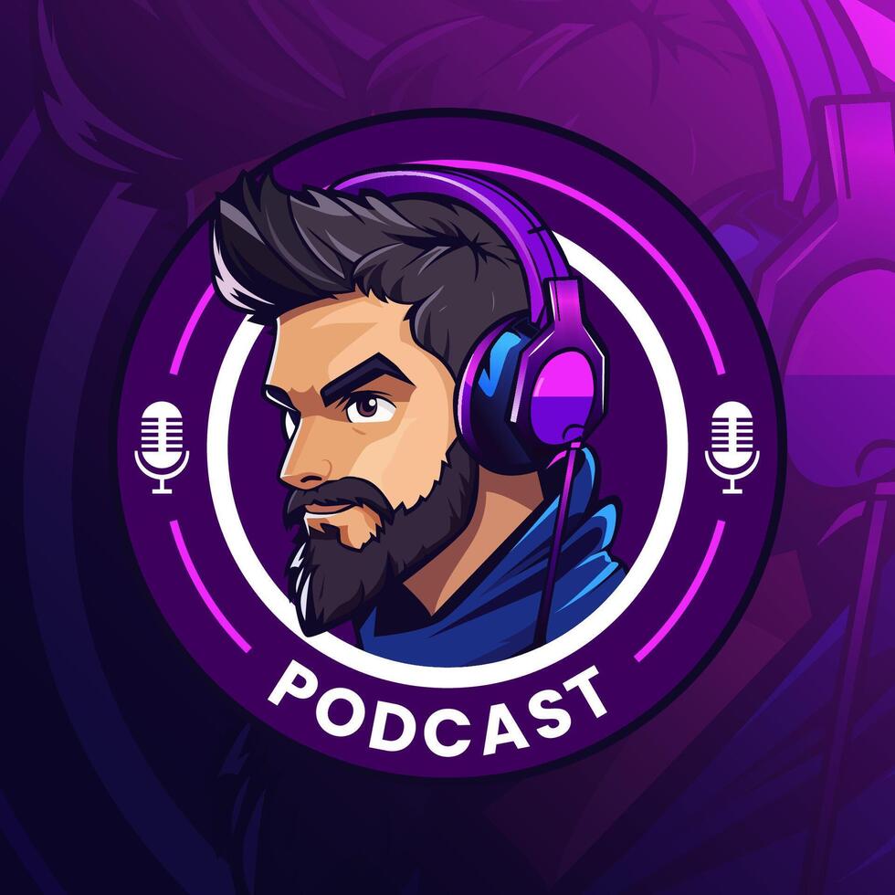 podcast mascota logo diseño, para tu logo 43029675 Vector en Vecteezy