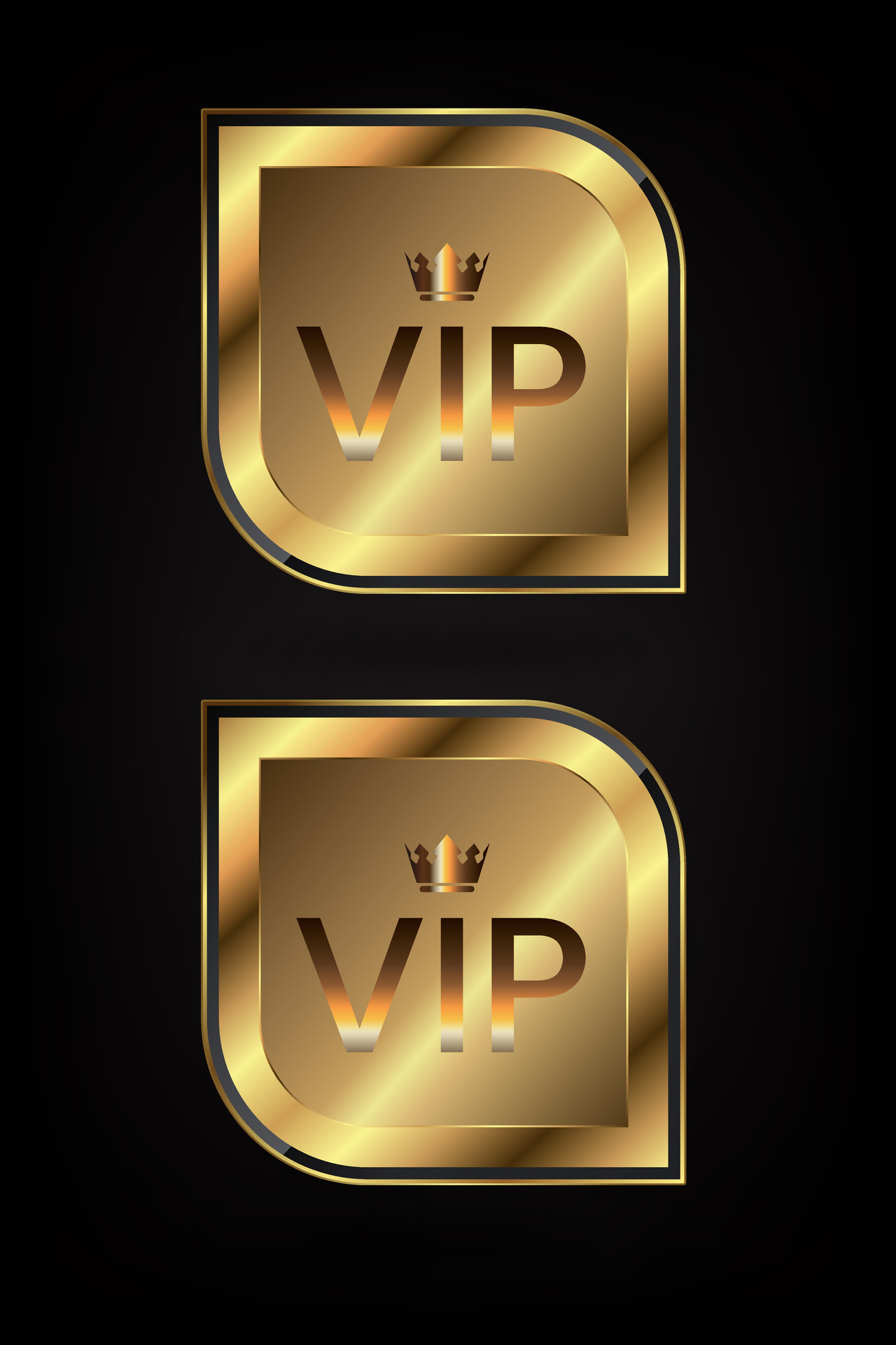 Set of two premium buttons, levels and top value of luxury positions ...