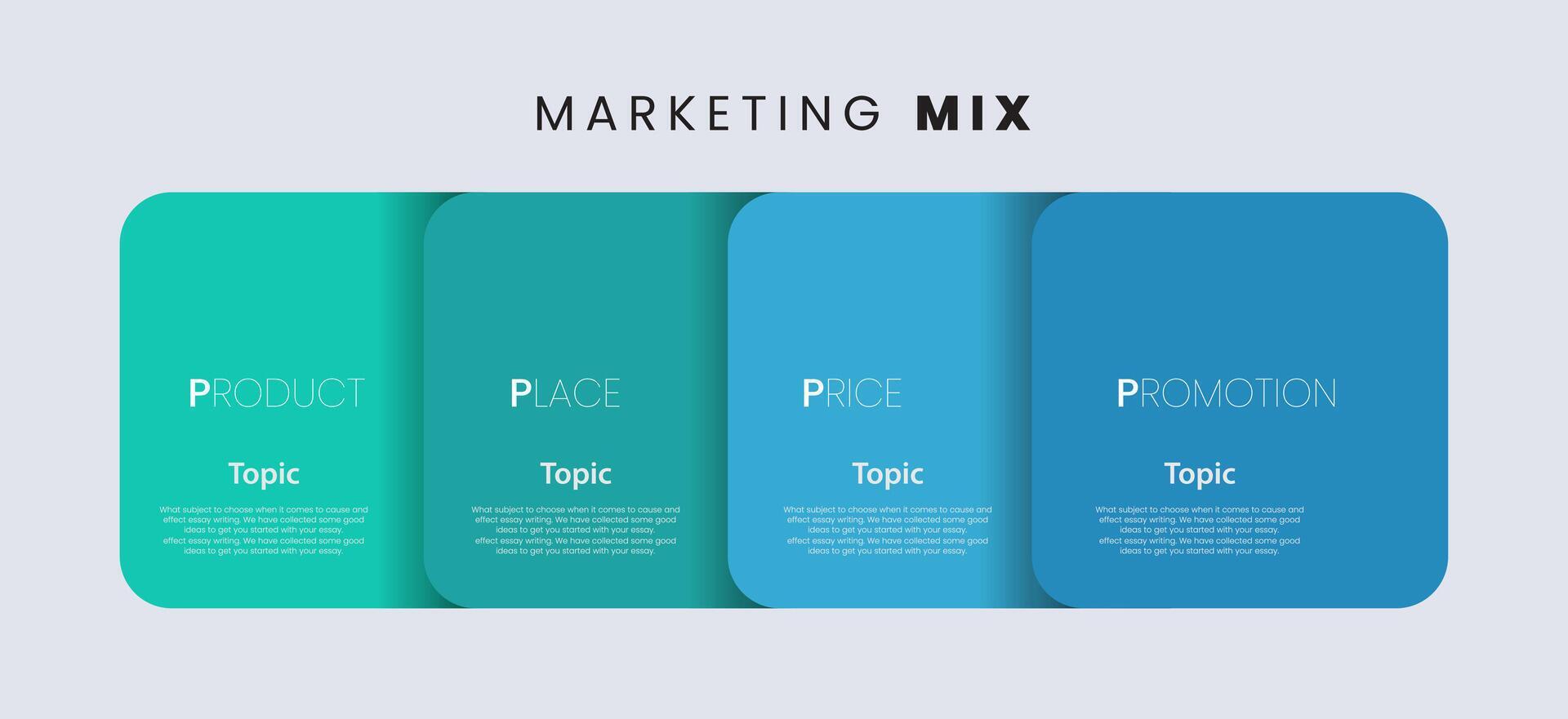 Marketing mix for 4 ps for Business presentation concept with 4 step or ...
