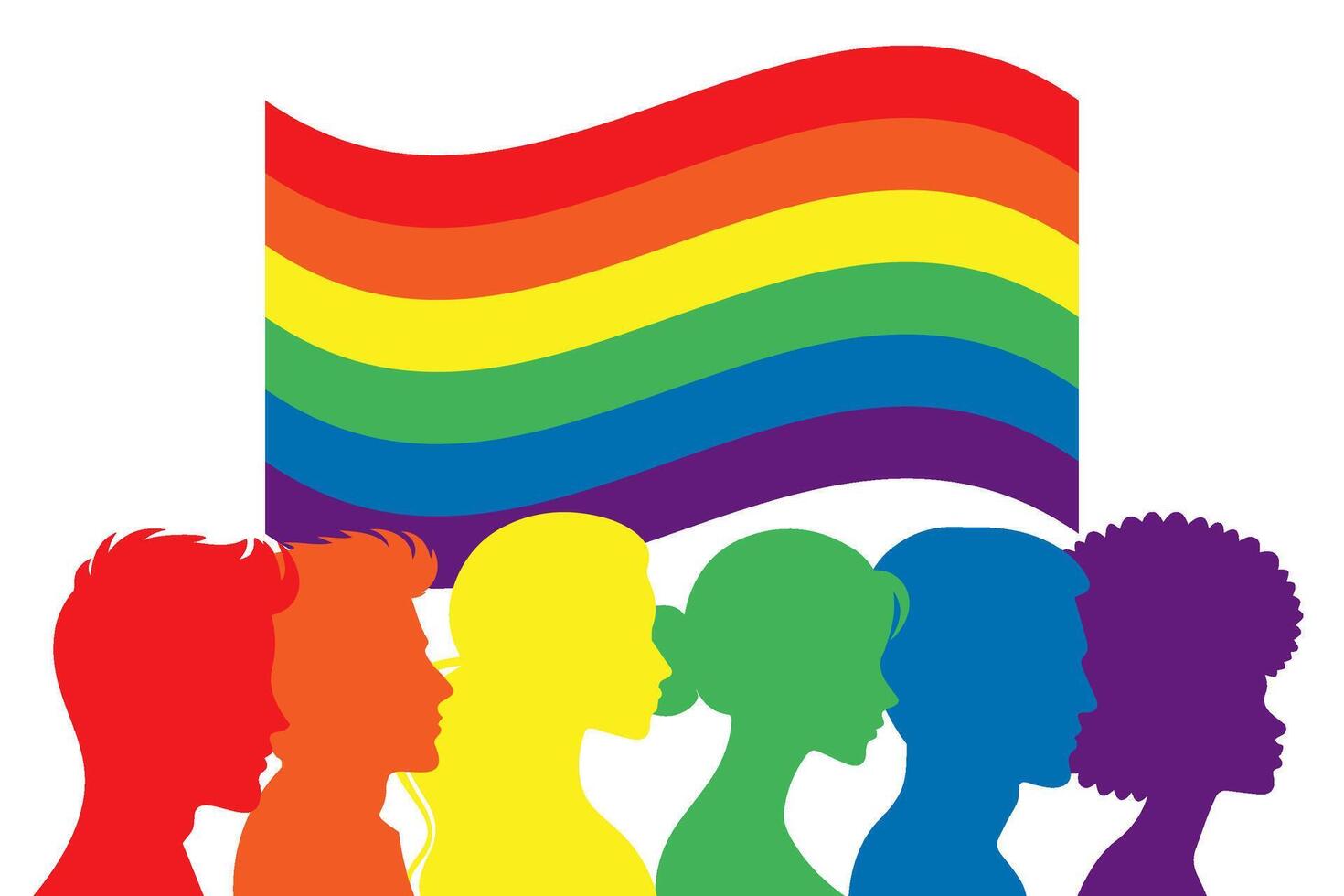 Lgbt concept and tolerance. illustration. Silhouettes of people ...