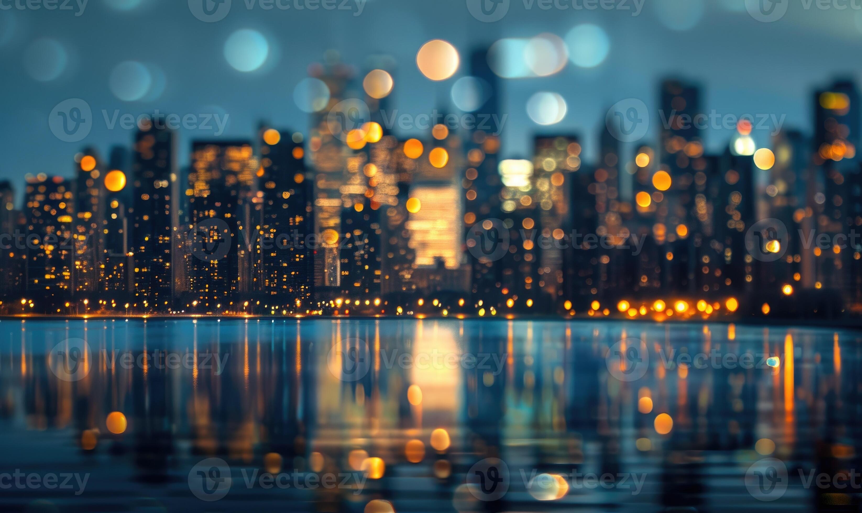 Bokeh lights creating an ethereal backdrop for a nighttime cityscape 43033456 Stock Photo at ...
