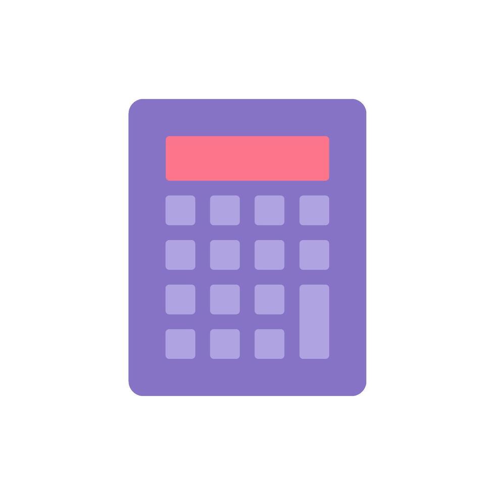 Modern electronic calculator buttons display front view flat illustration. Counting device ...