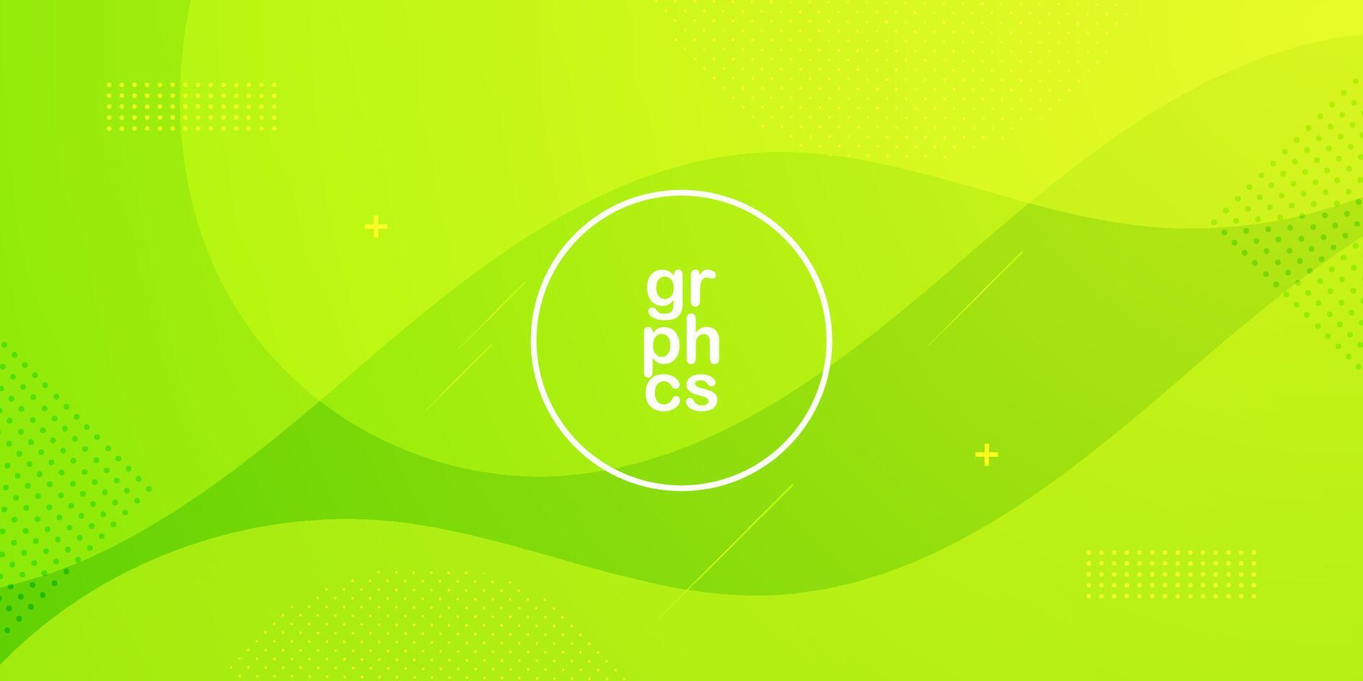 Modern Bright Colorful Wave Abstract Background With Gradient Green Soft Color On Background