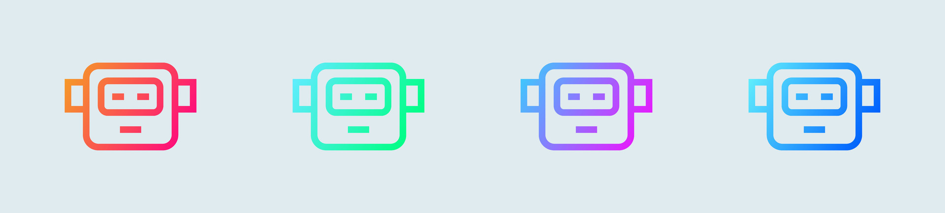 Robot Line Icon In Gradient Colors Artificial Intelligence Signs Illustration 43042940 Vector