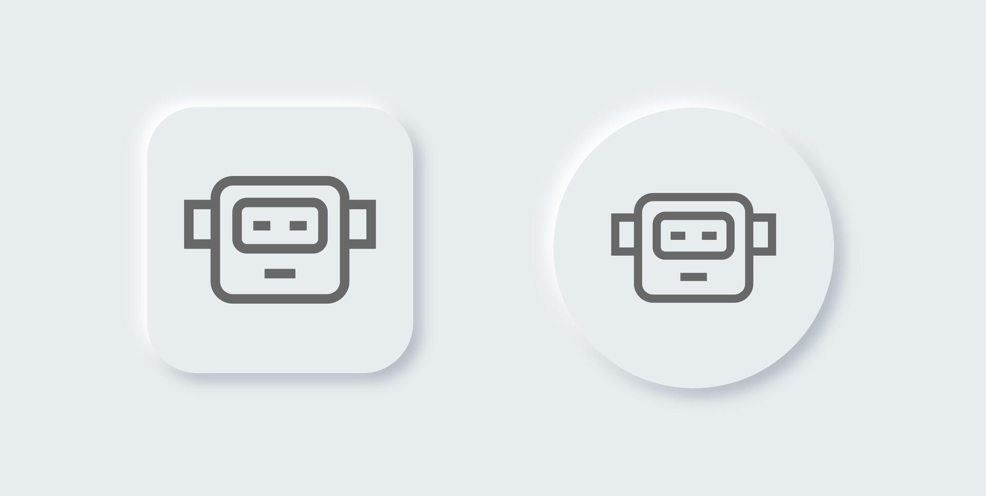 Robot Line Icon In Neomorphic Design Style Artificial Intelligence