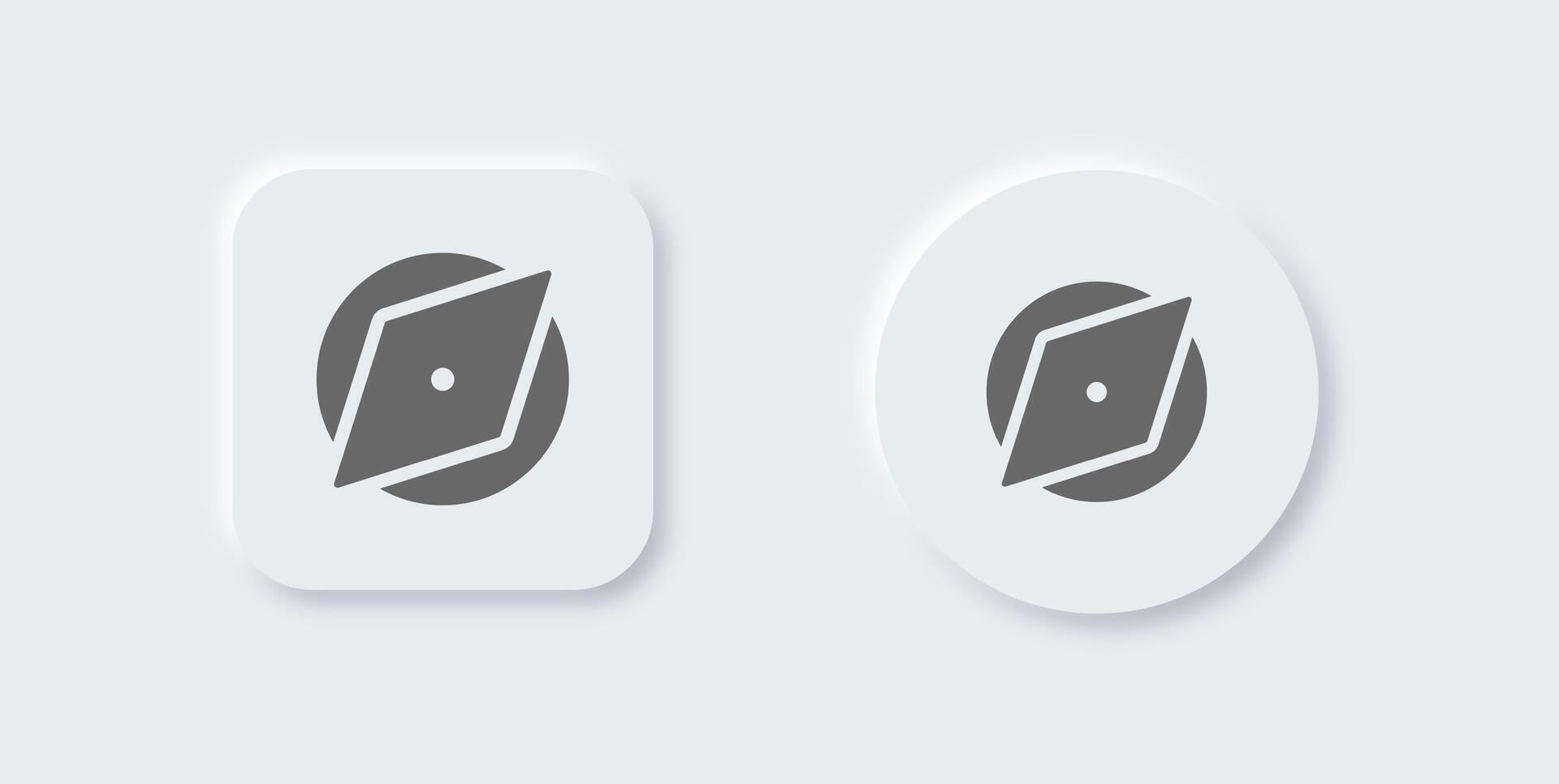Compass Solid Icon In Neomorphic Design Style Exploration Signs