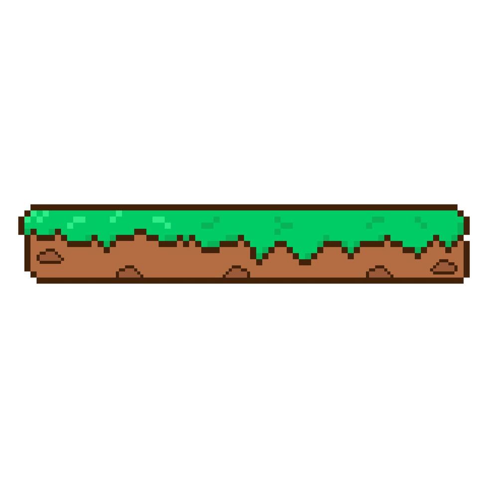 Grass platform for 8-bit games. icon in pixel art style 43049969 Vector Art at Vecteezy