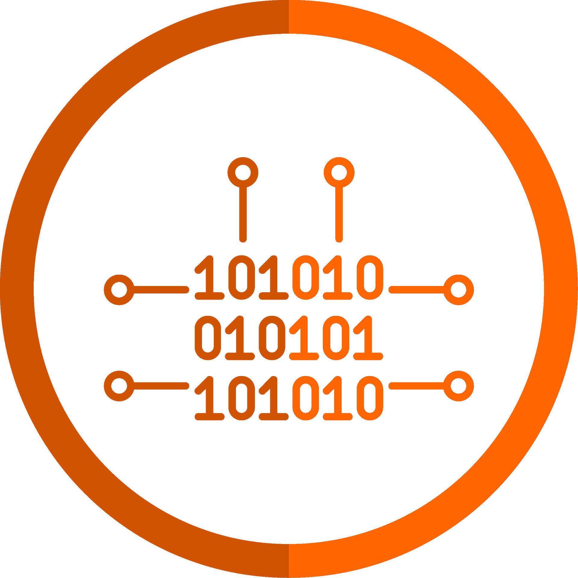 Binary Code Line Orange Circle Icon 43051682 Vector Art at Vecteezy
