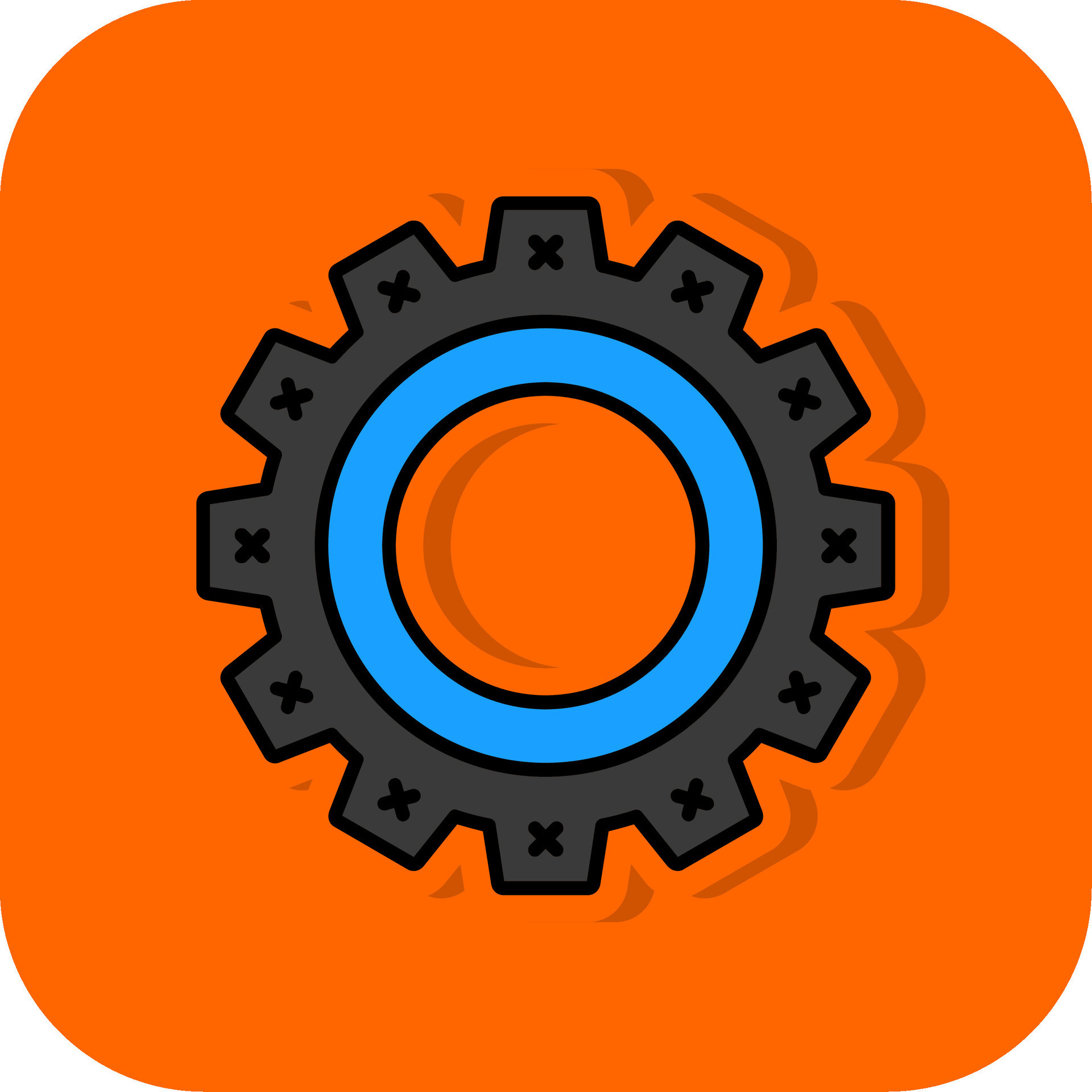 Cogwheel Filled Orange background Icon 43052139 Vector Art at Vecteezy