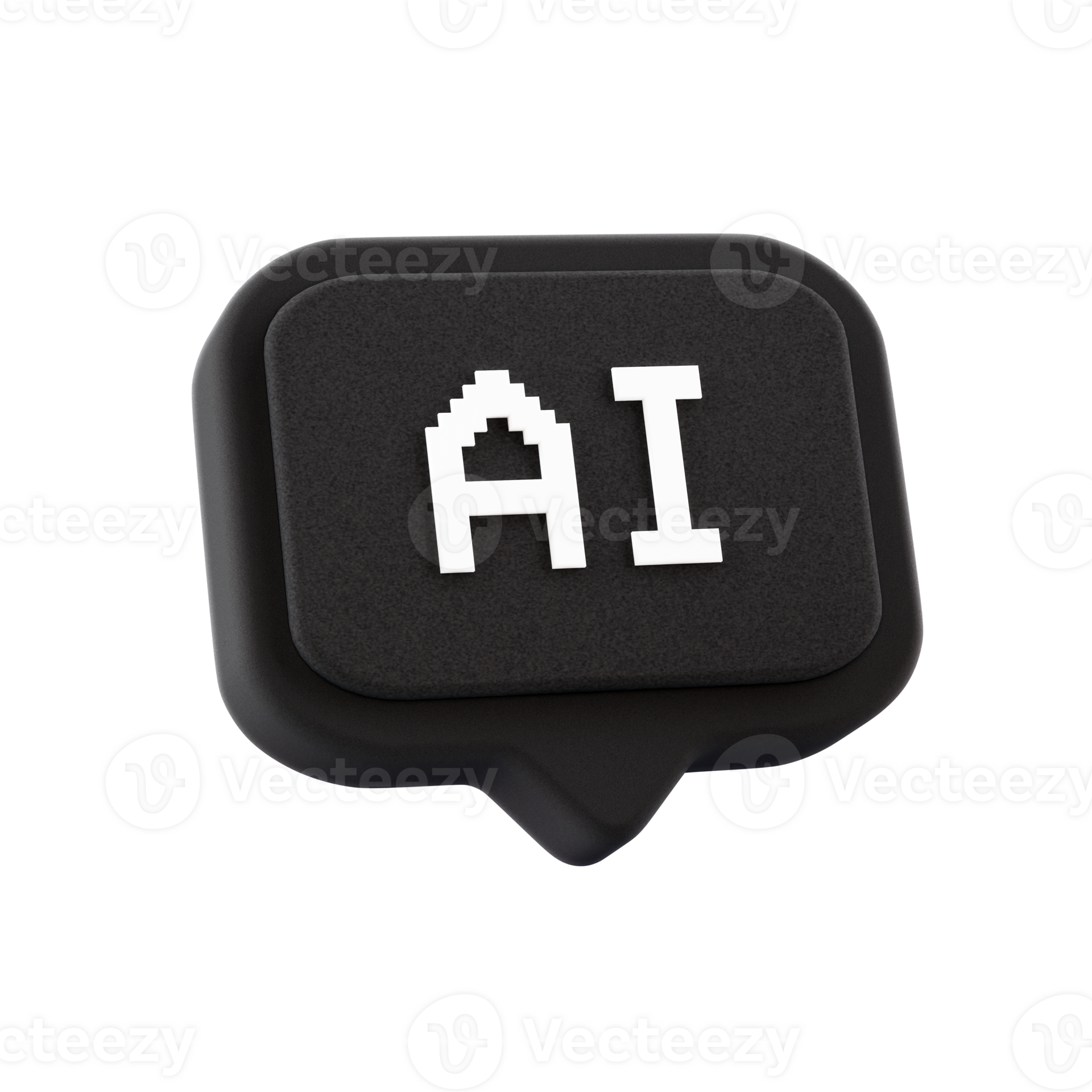 3d speech bubble object with AI text, on transparent background 43062957 PNG