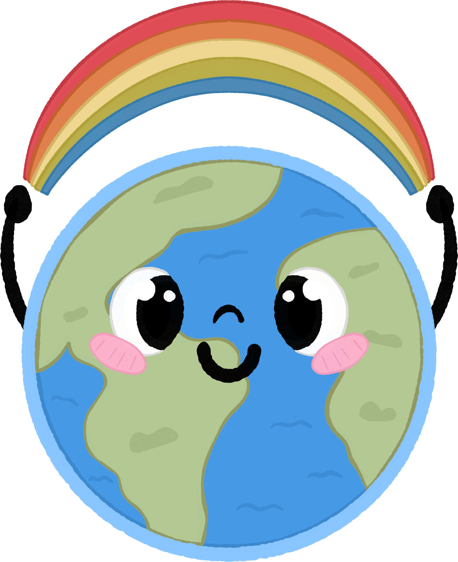 contento tierra personaje con arco iris ilustración 43064409 PNG