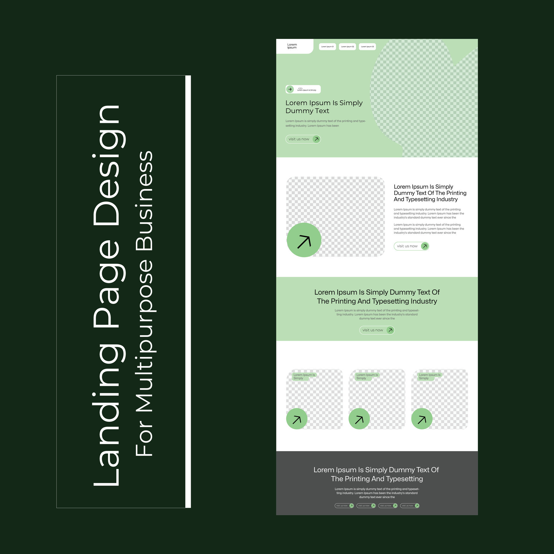 Minimal Landing page website design template for business. One page ...