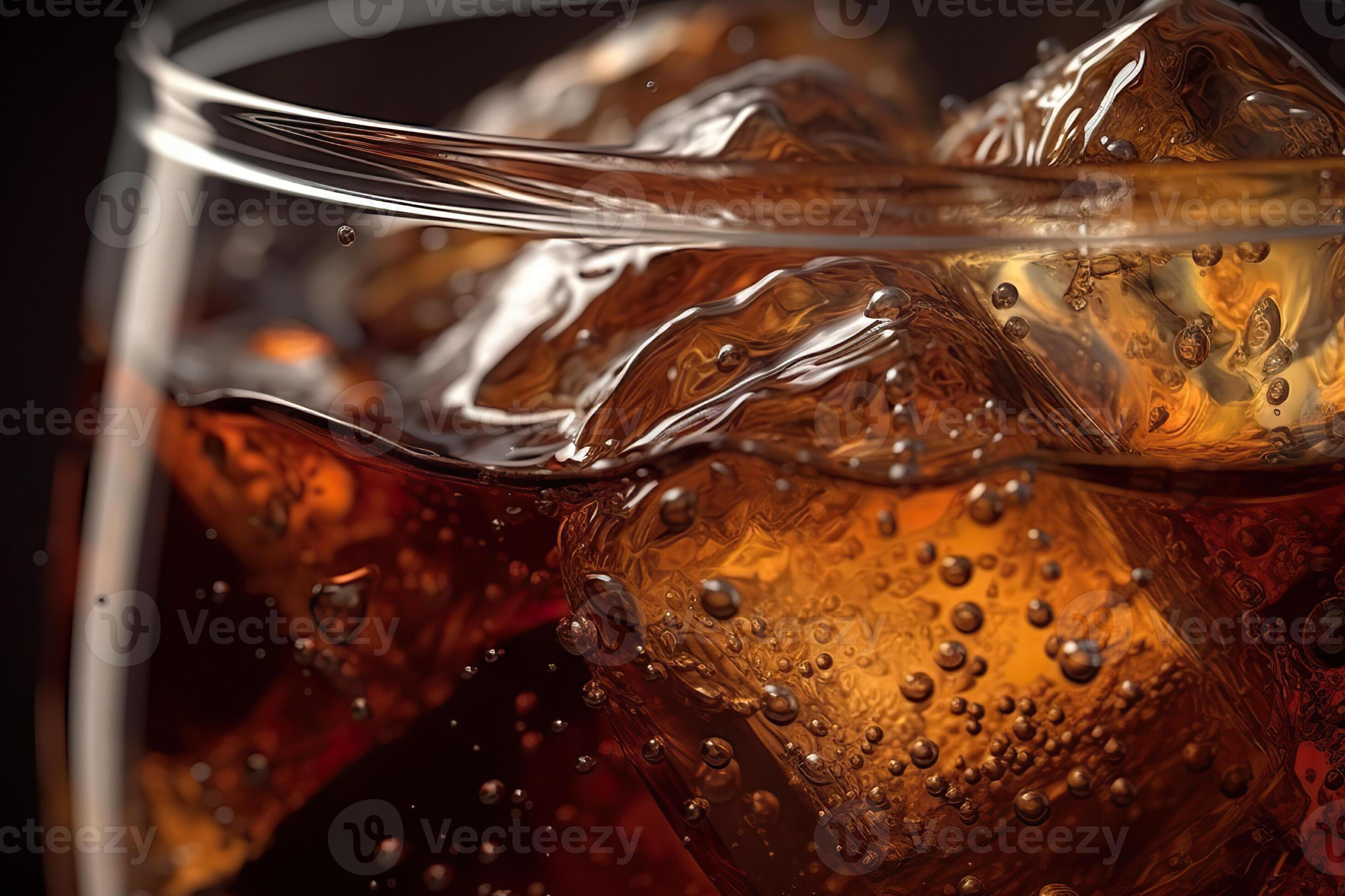 AI generated Refreshing Cola Delight A Close-Up View of a Sparkling Cola Drink with Glistening ...