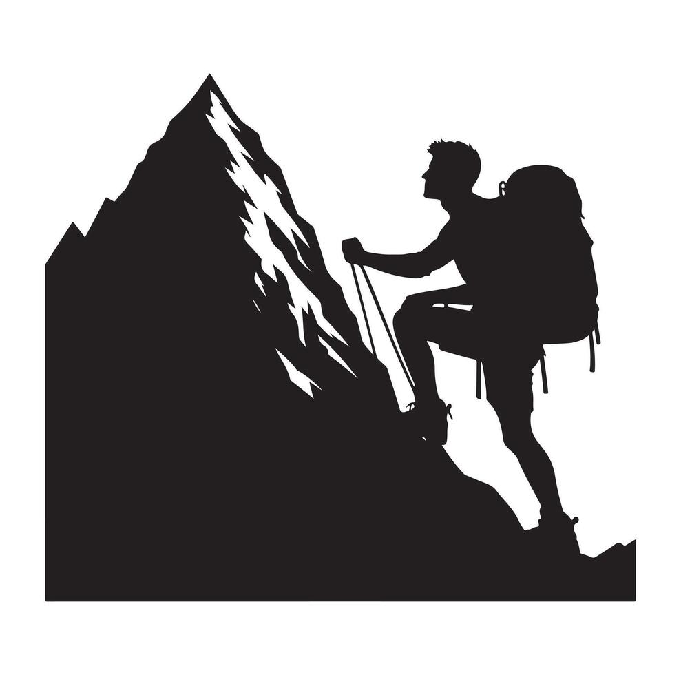 A man climbing mountain Mountain climb icon. Hiking icon symbol ... A man climbing mountain Mountain climb icon. Hiking icon symbol ...