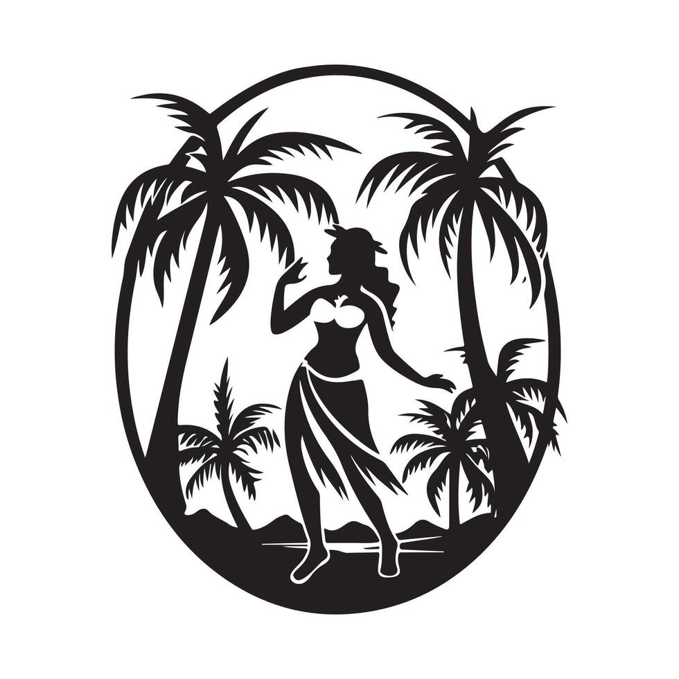 Hawaii Hula Dancer On White Background 43107829 Vector Art At Vecteezy
