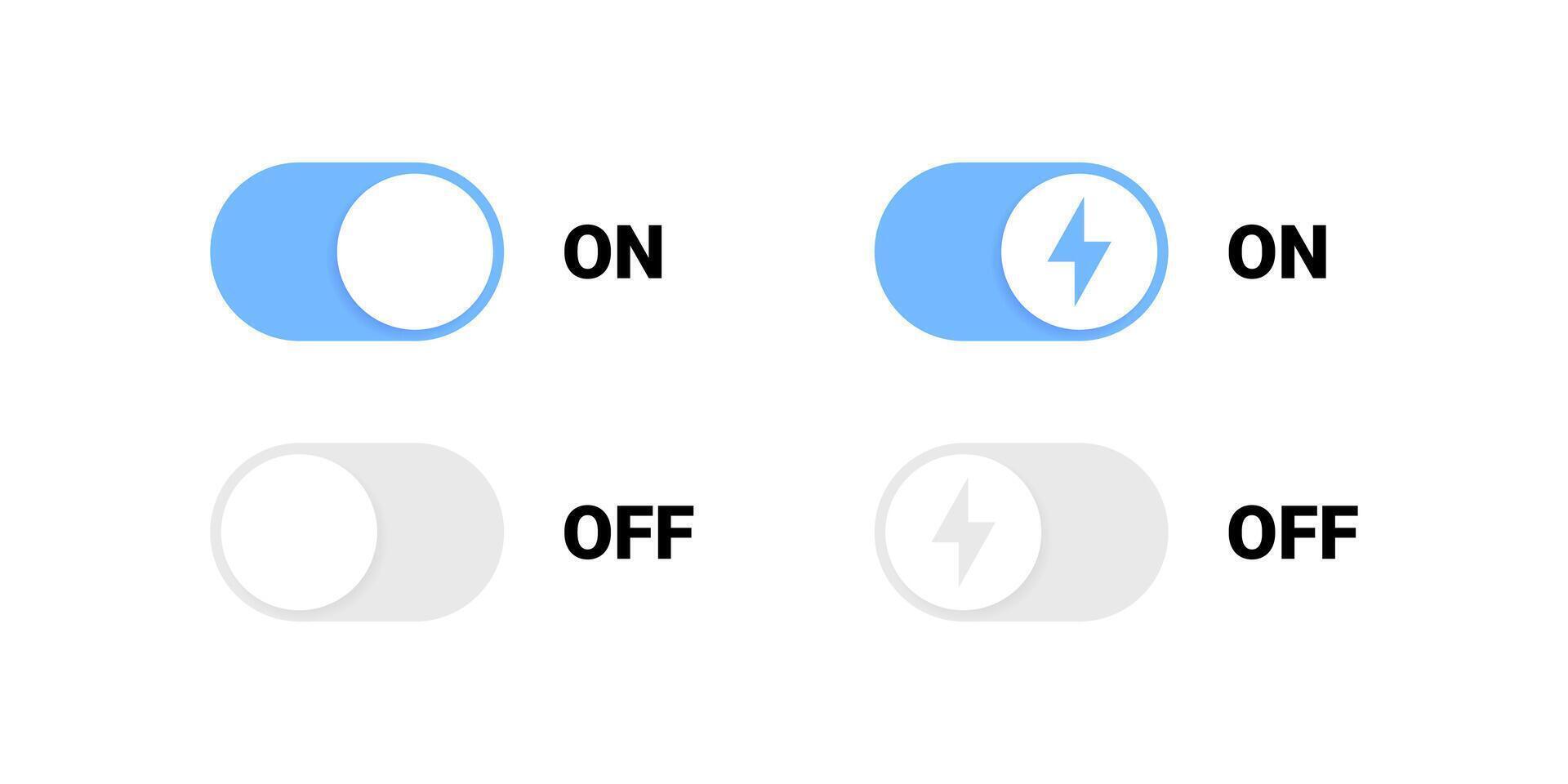 On and Off toggle switches. icons 43107872 Vector Art at Vecteezy