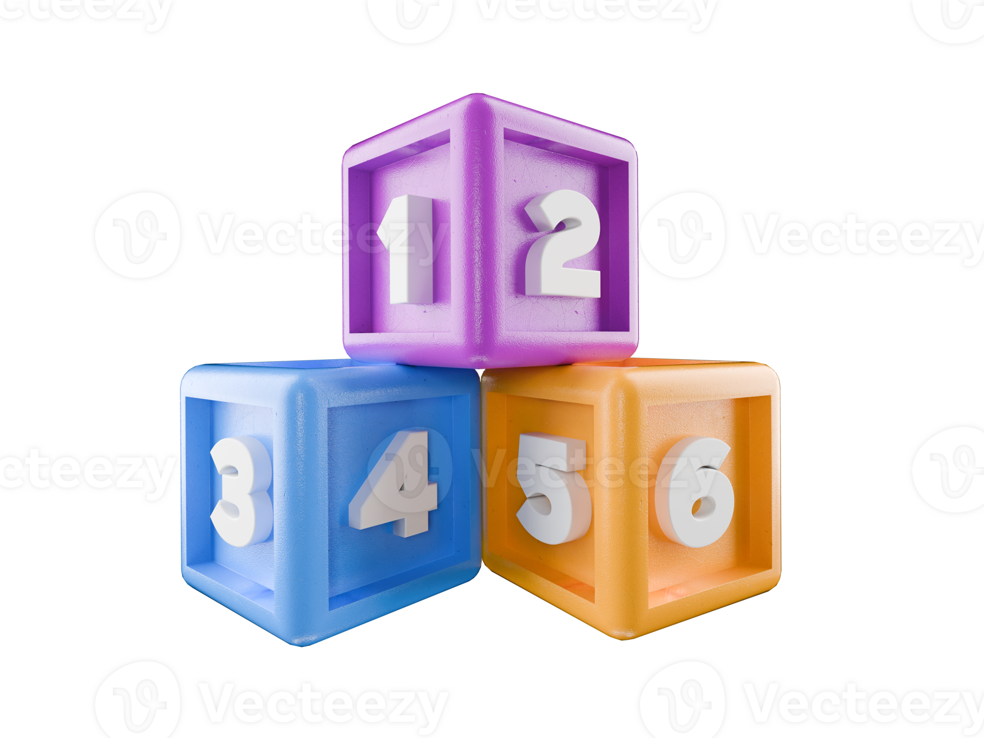 3d Building Block Cubes With Numbers 43111120 Png