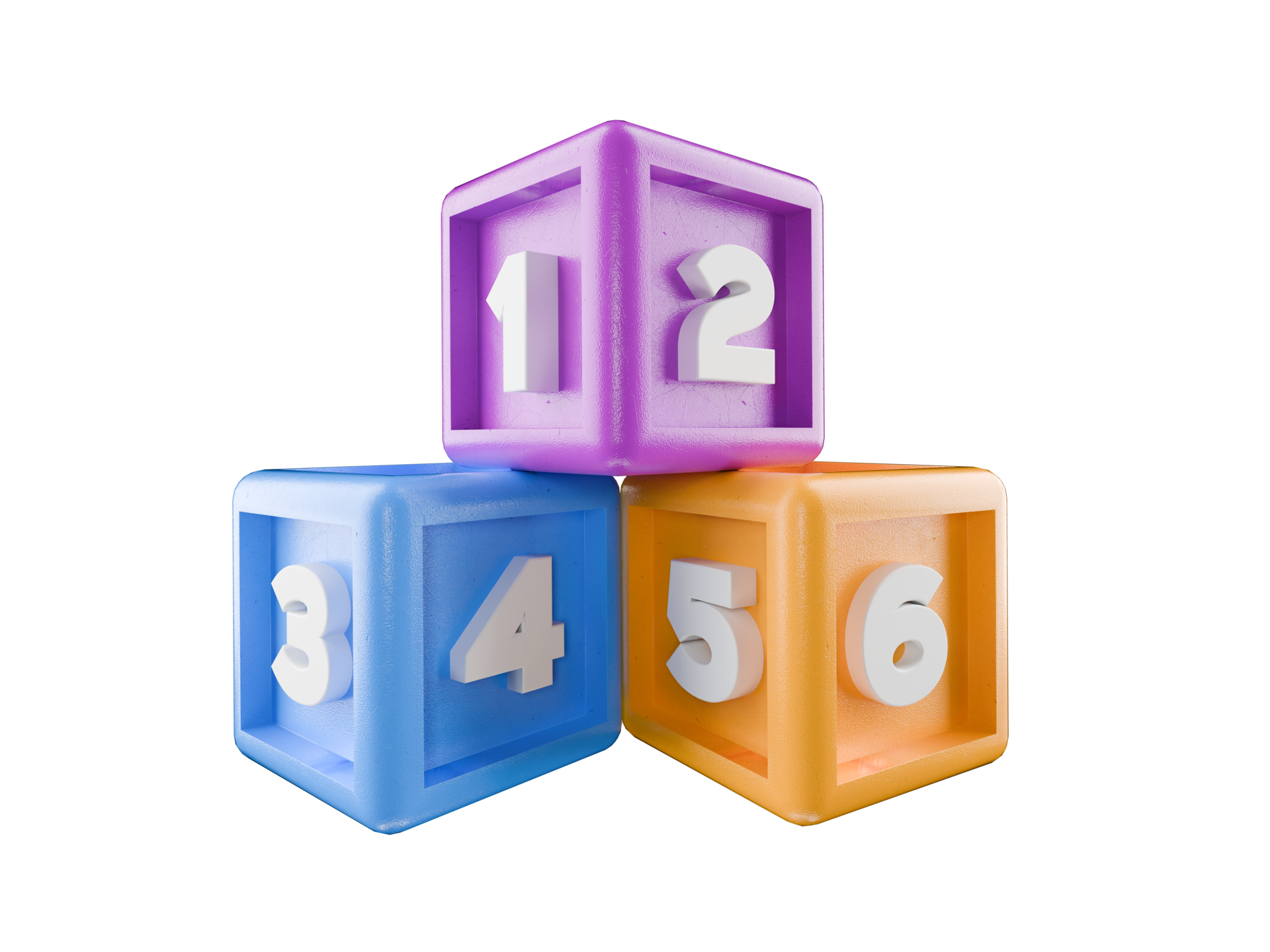 3d Building Block Cubes With Numbers 43111120 Png