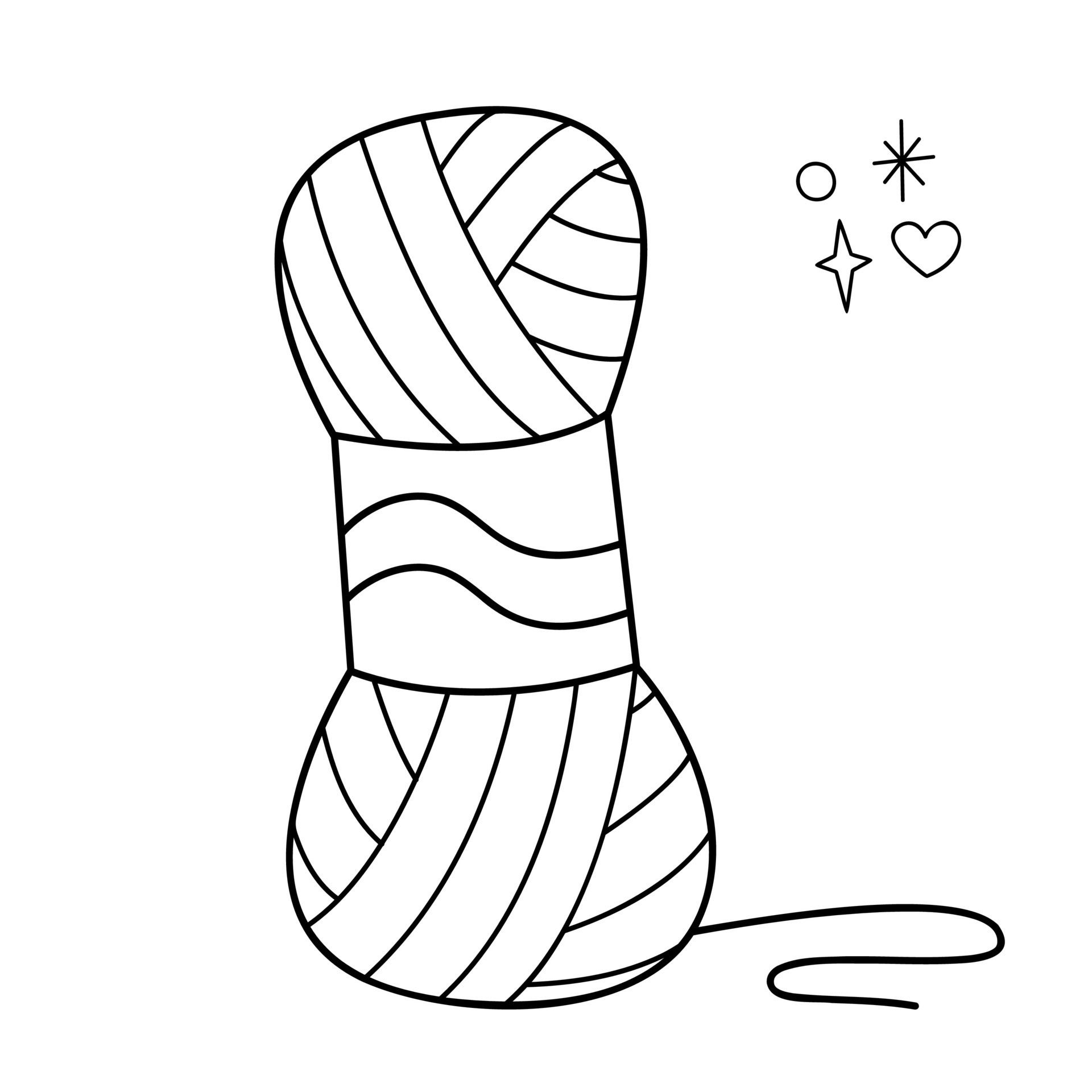 Skein Doodle Outline Black And White Illustration 43117220 Vector Art At Vecteezy