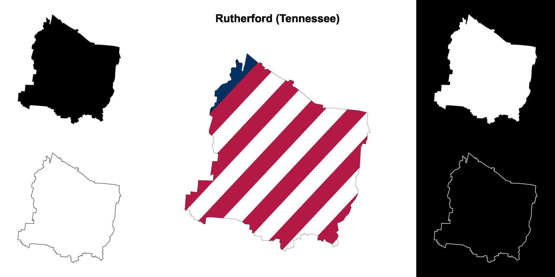 Rutherford County Tennessee Outline Map Set 43119630 Vector Art At Vecteezy