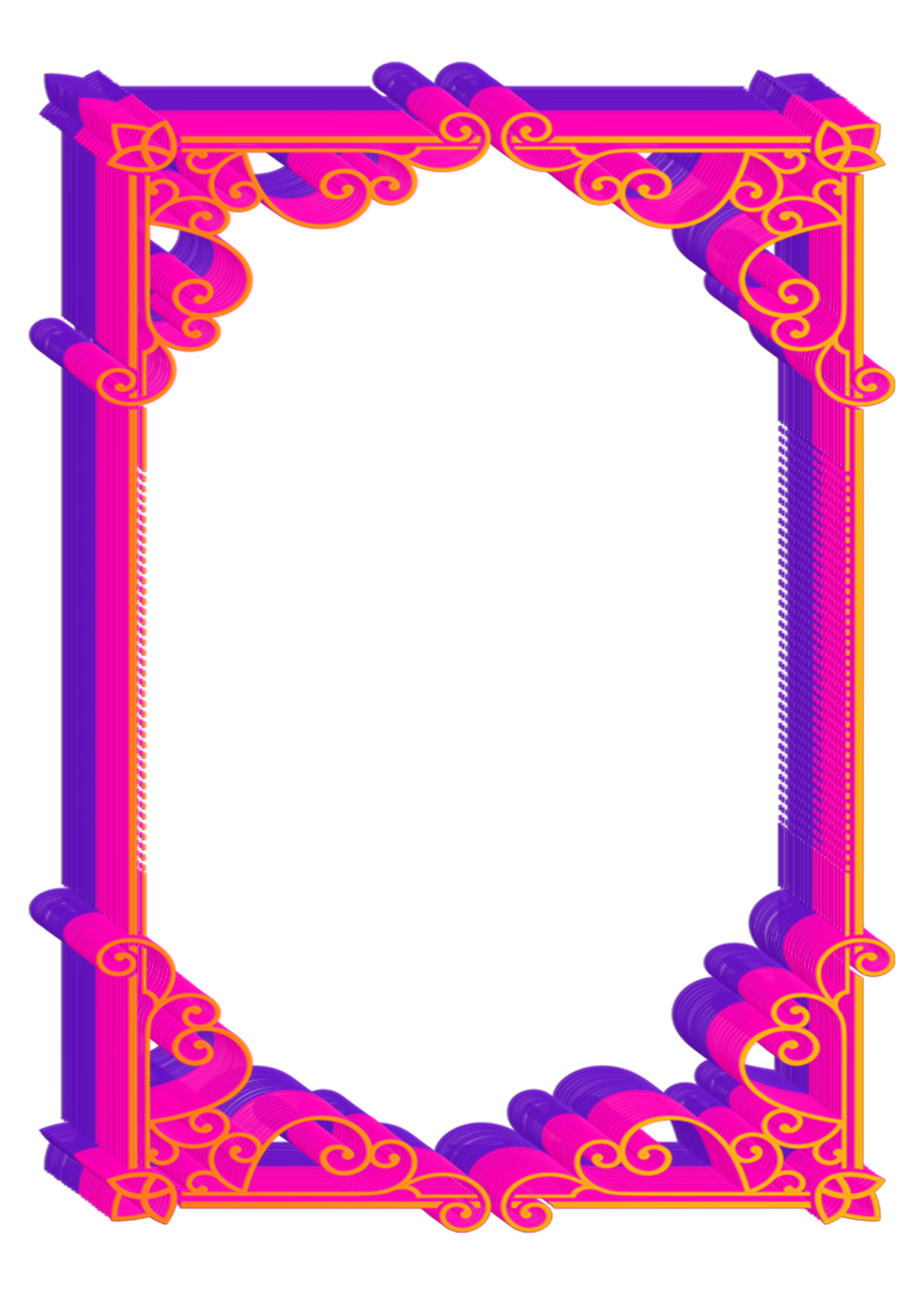 rectangle shape frame border with curve wave 43120038 PNG