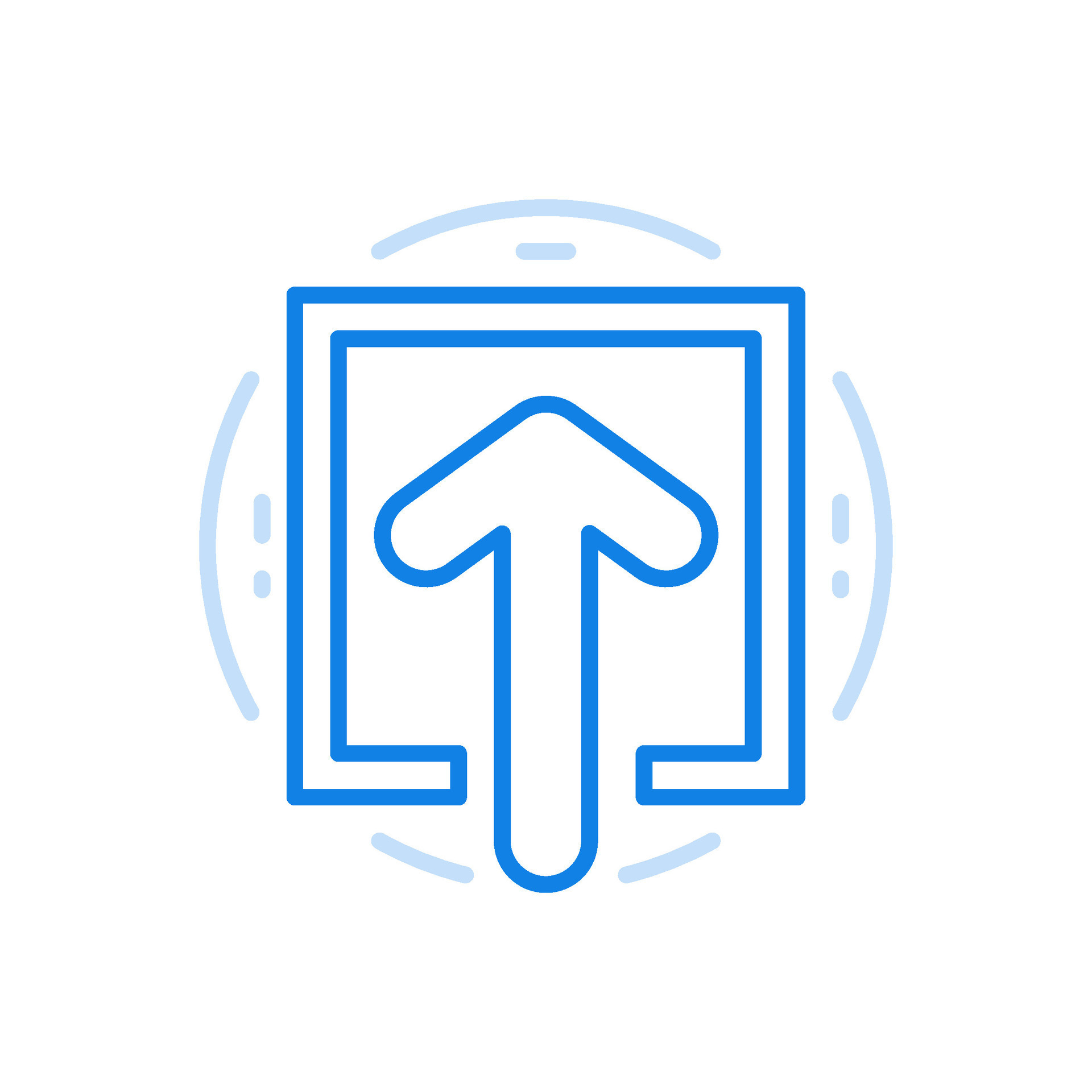 Data loading line icon. Arrow pointing up in square. 43120263 Vector ...