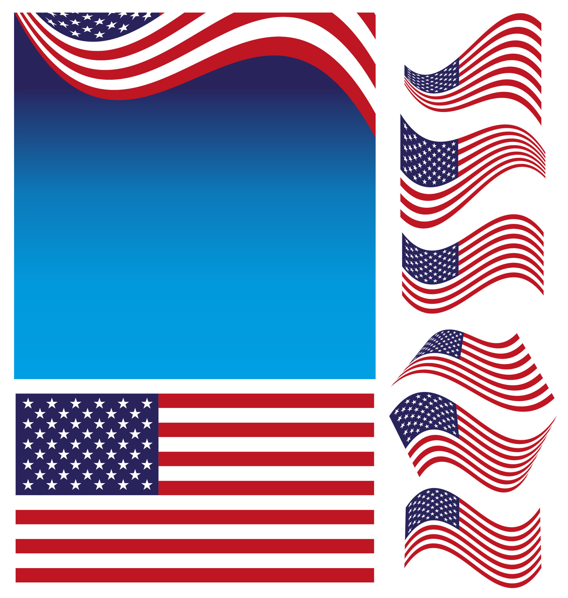 American Flag Set 43121196 Vector Art at Vecteezy American Flag Set 43121196 Vector Art at Vecteezy