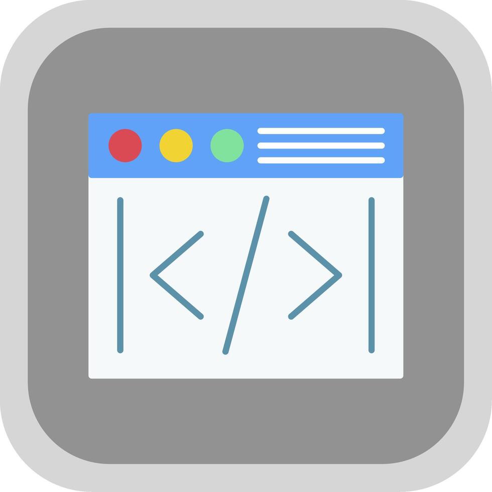 Coding Flat Round Corner Icon 43123879 Vector Art at Vecteezy