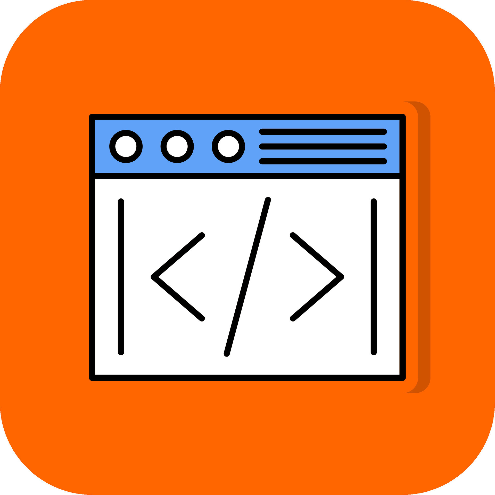 Coding Filled Orange background Icon 43124612 Vector Art at Vecteezy