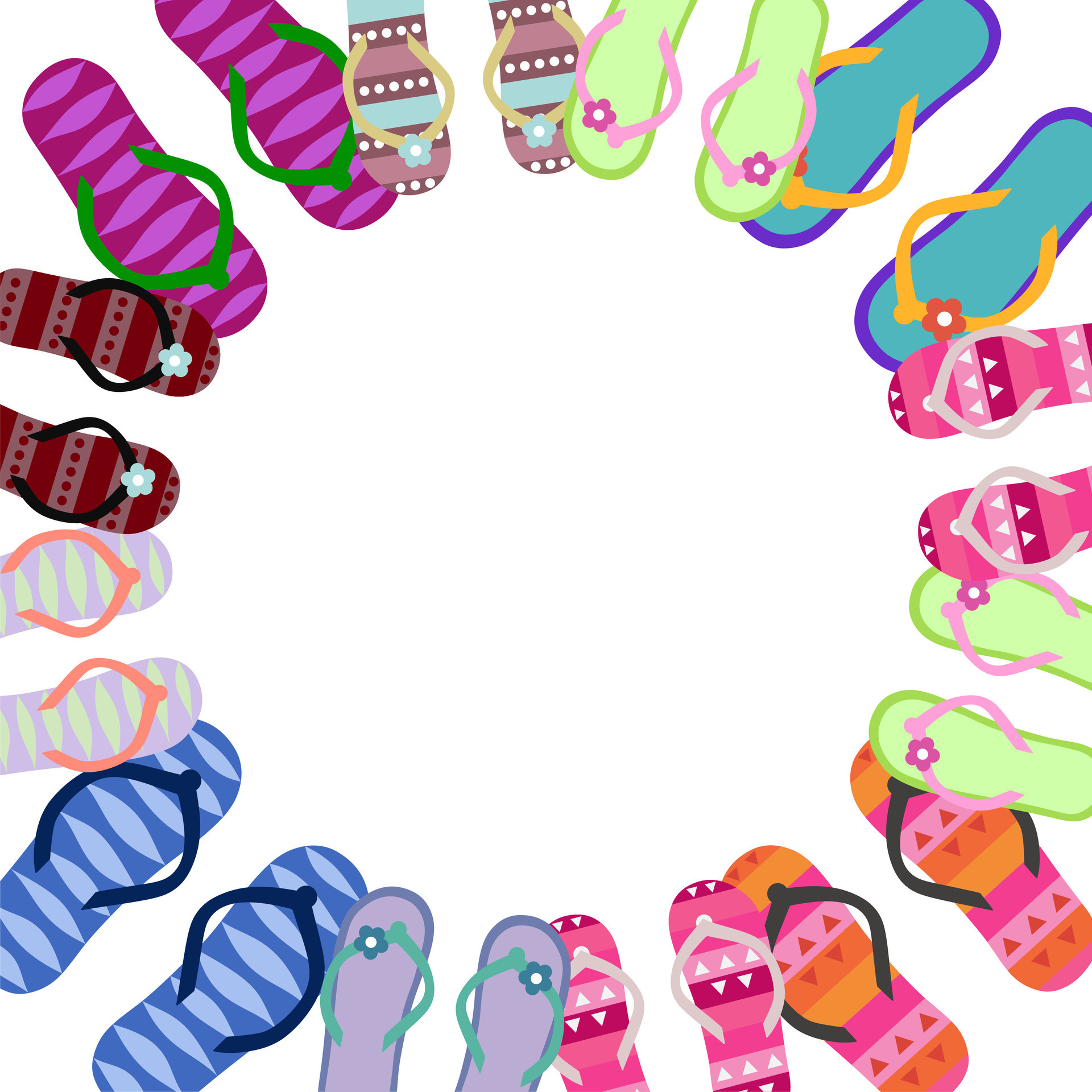 Flip flops frame. Isolated design. Empty space for text. 43124925 ...