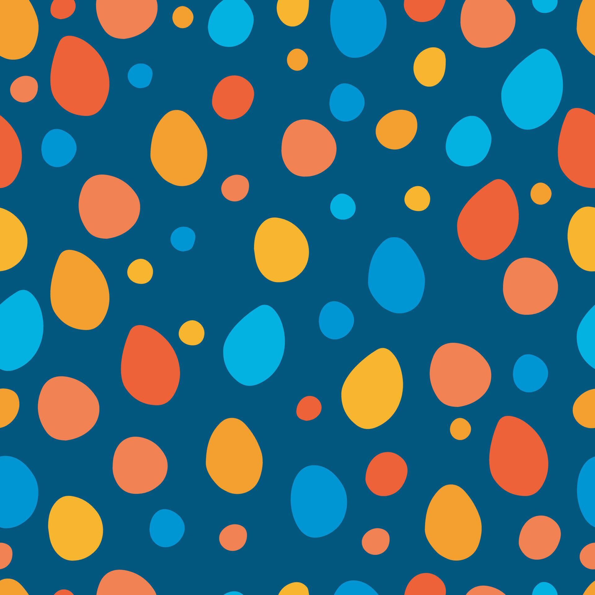 Seamless geometric pattern. Multi-colored dots on a blue background ...