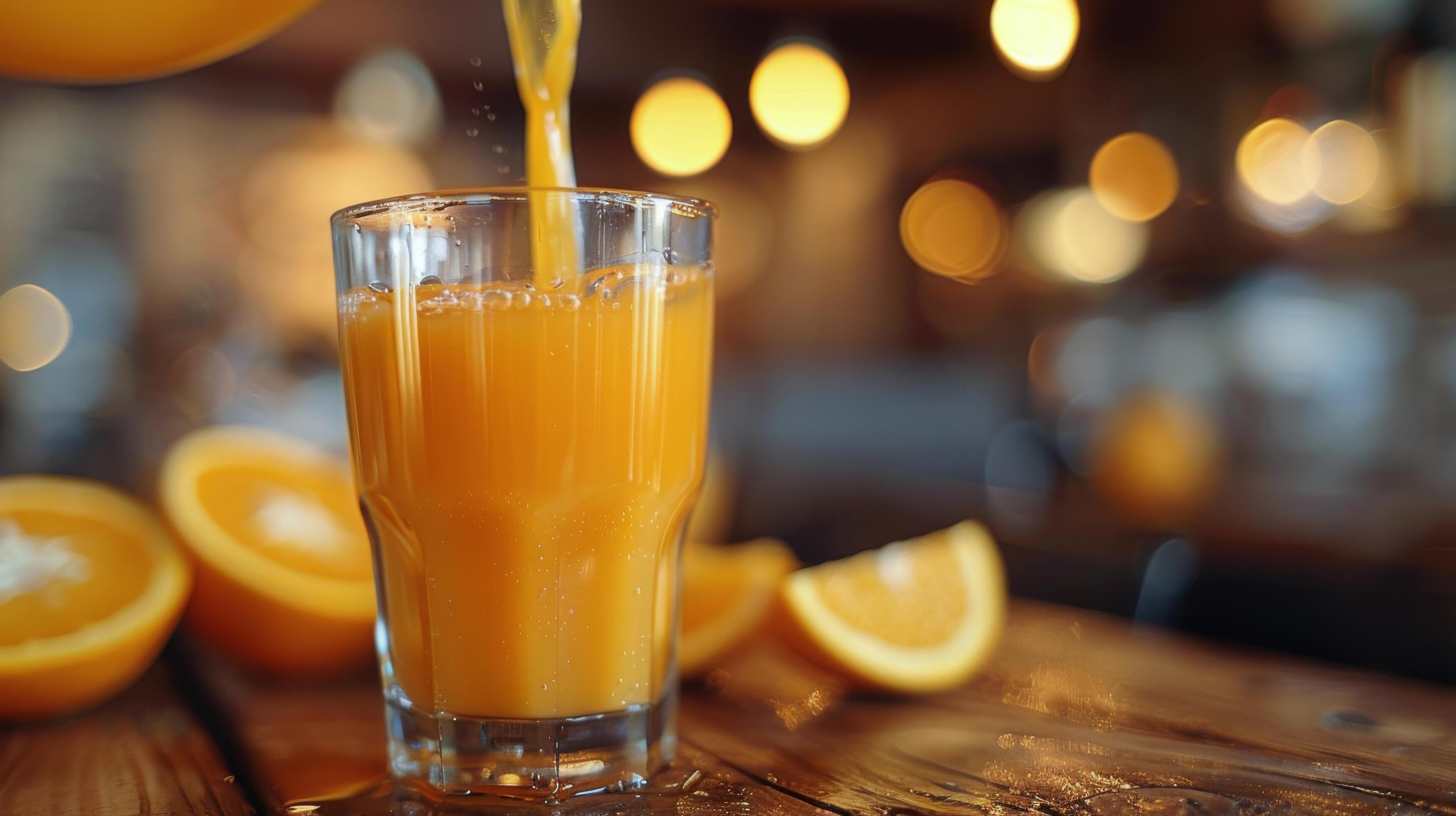 AI generated Pouring Fresh Orange Juice Into a Glass 43163508 Stock Photo at Vecteezy