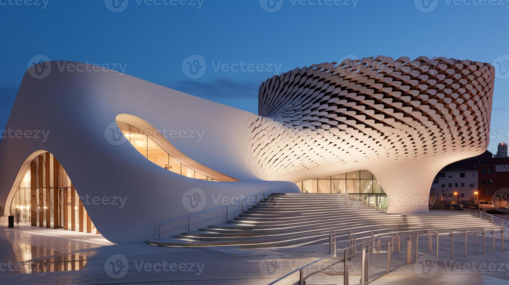 AI generated Innovative architectural design in a museum. Generative AI ...