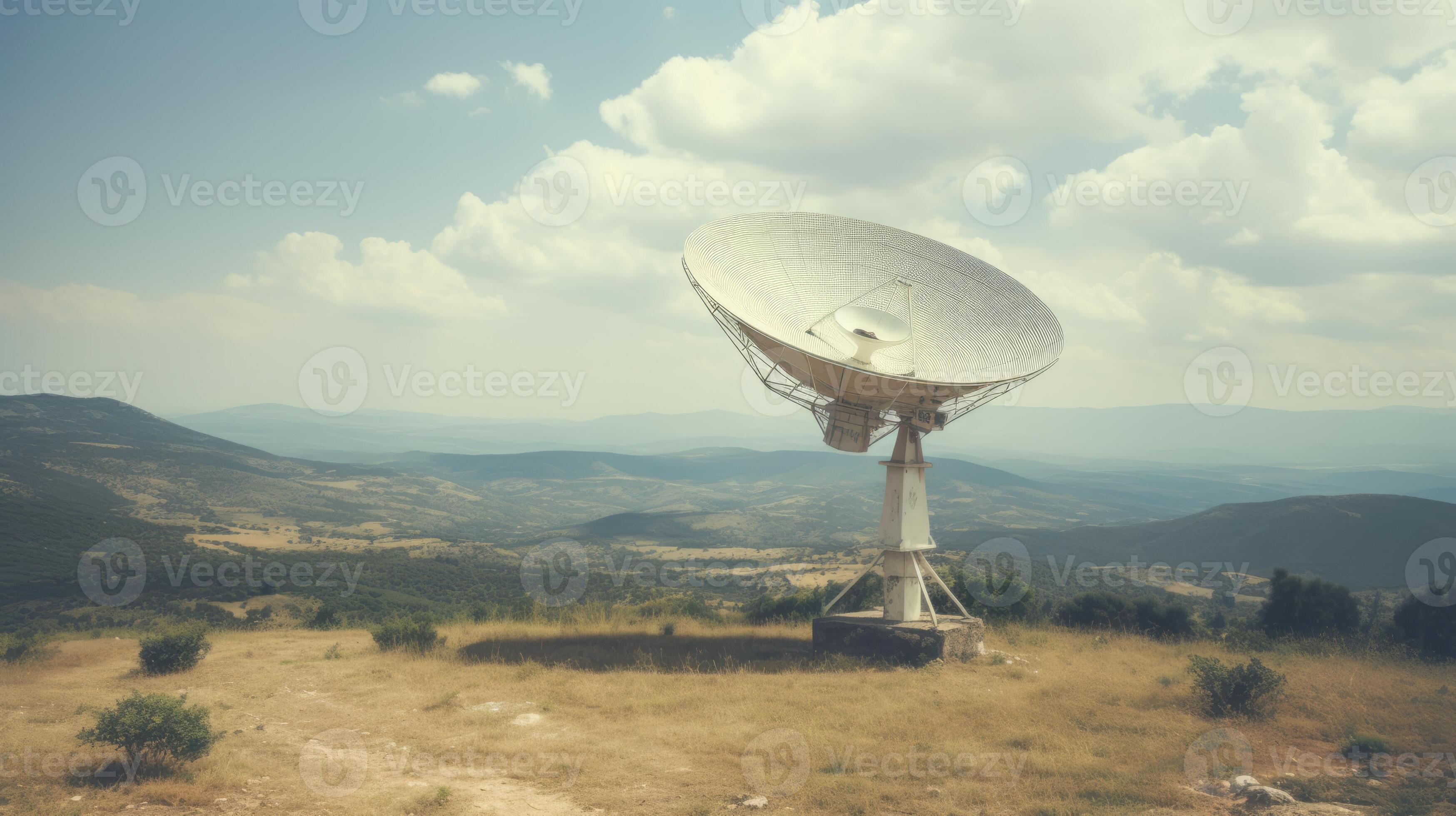 AI generated Satellite dish in a rural setting. Generative AI 43165333 ...