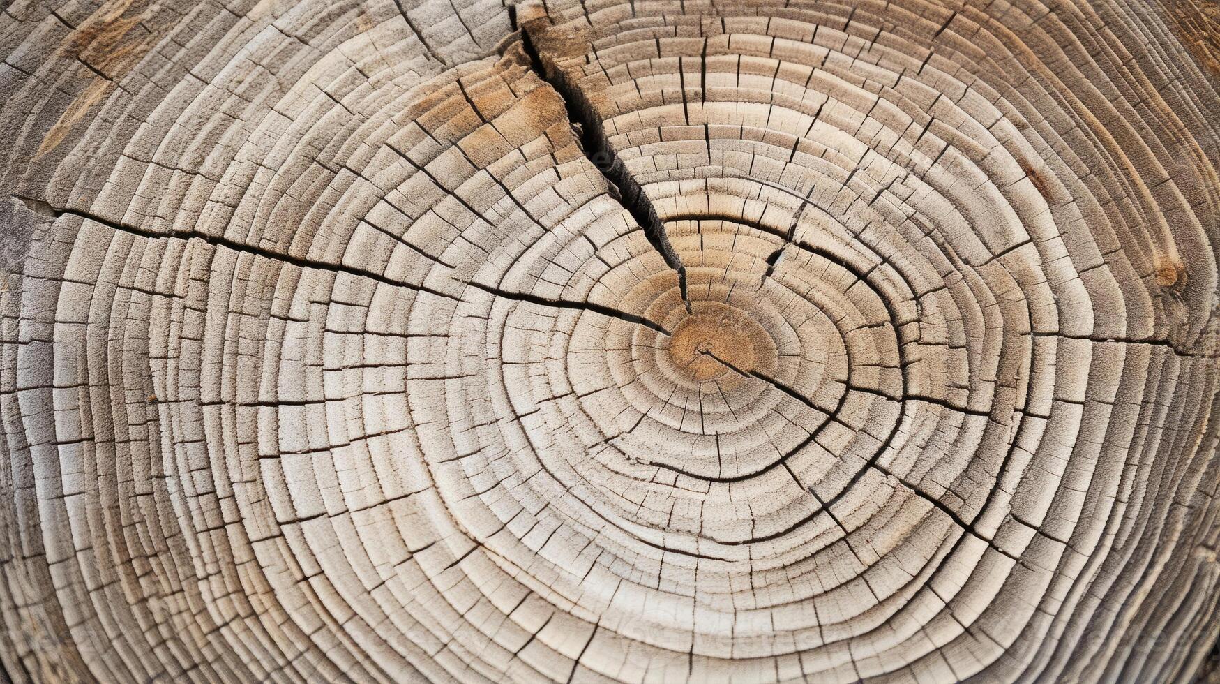 AI generated A cross-section of a tree trunk revealing growth rings ...