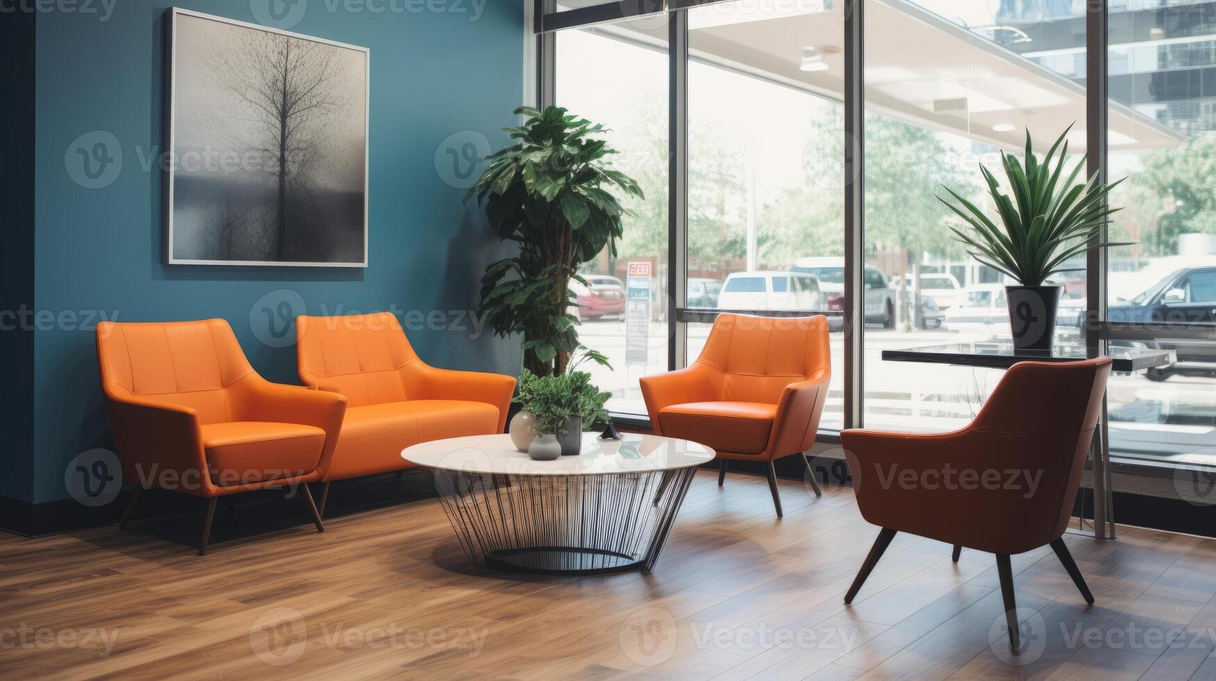 AI generated A stylish office lounge with comfortable seating. Generative AI 43167389 Stock ...
