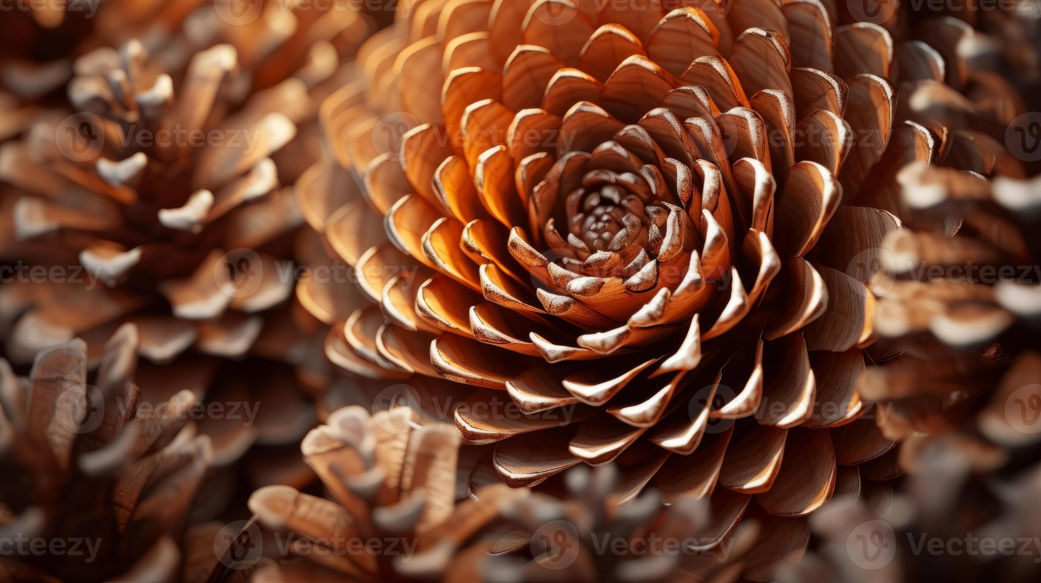 AI generated Mesmerizing hyper zoom into the texture of a pinecone ...