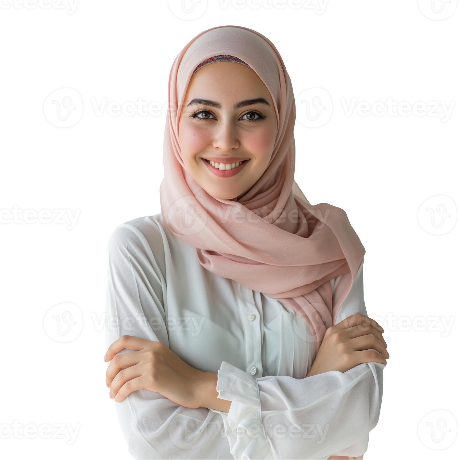 Confident Young Woman in Hijab With Arms Crossed 43179738 Stock Photo at Vecteezy