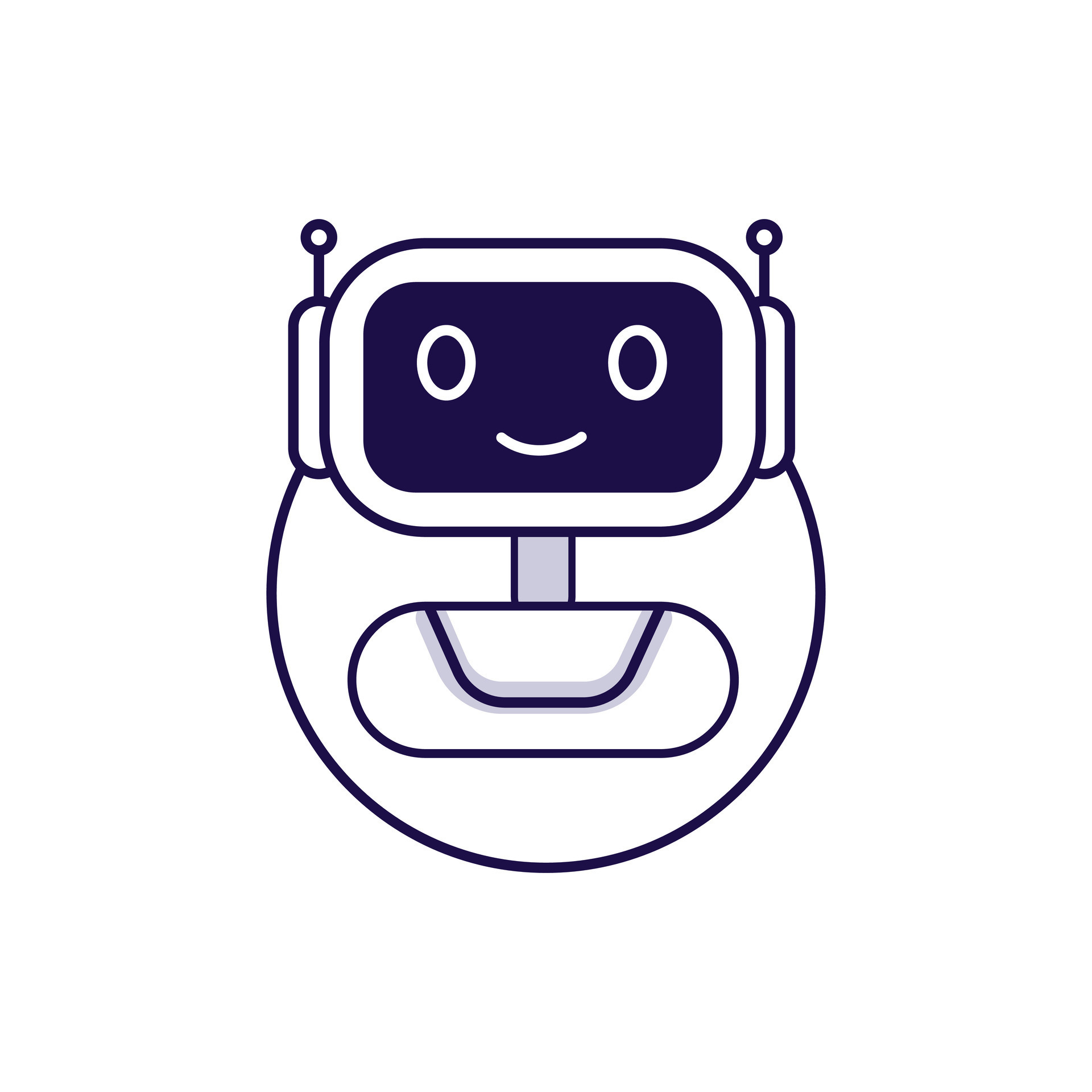 Robot emotion element. Chatbot avatar. Chat bot character head with ...