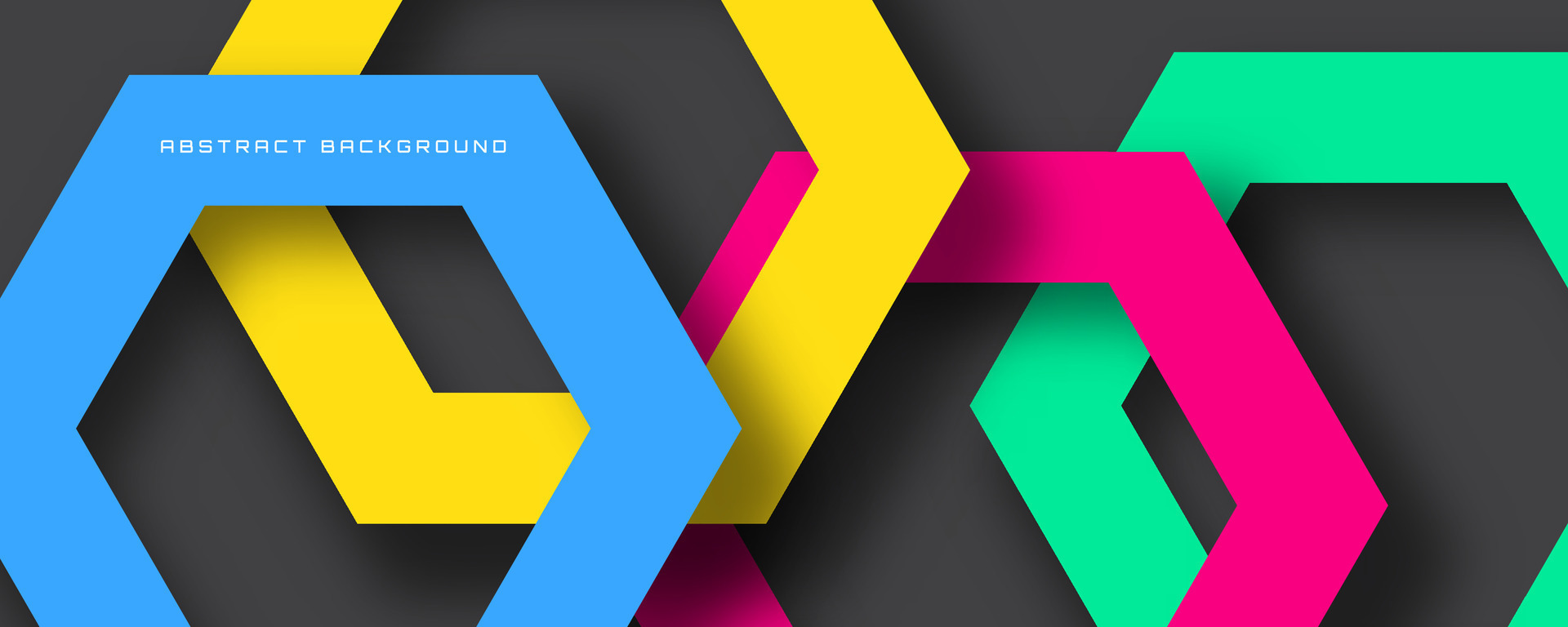 3d Colorful Geometric Abstract Background Overlap Layer On Dark Space With Hexagon Shapes