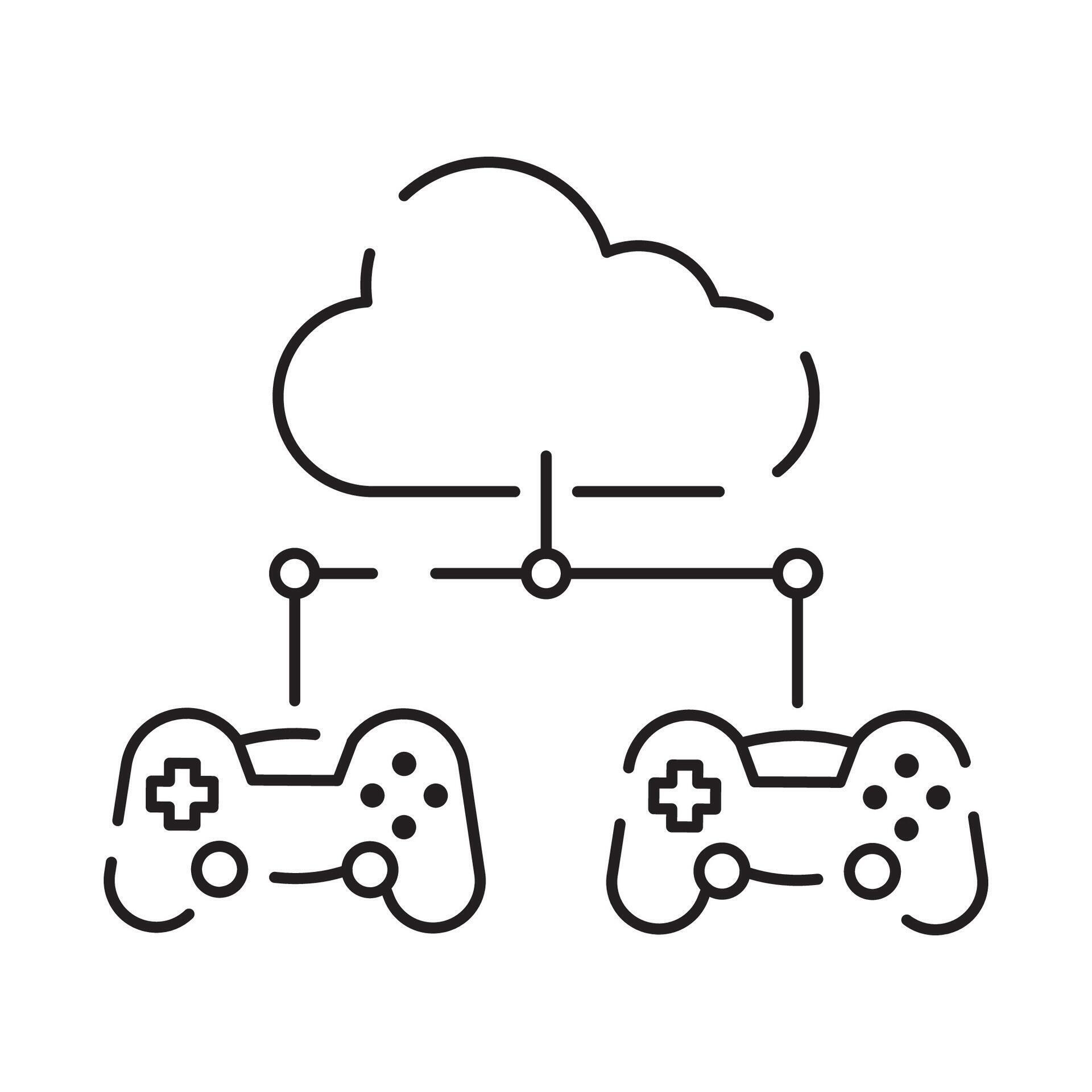 Games Line Icon Game Genres And Attributes Controller Joystick And Computer Game Console